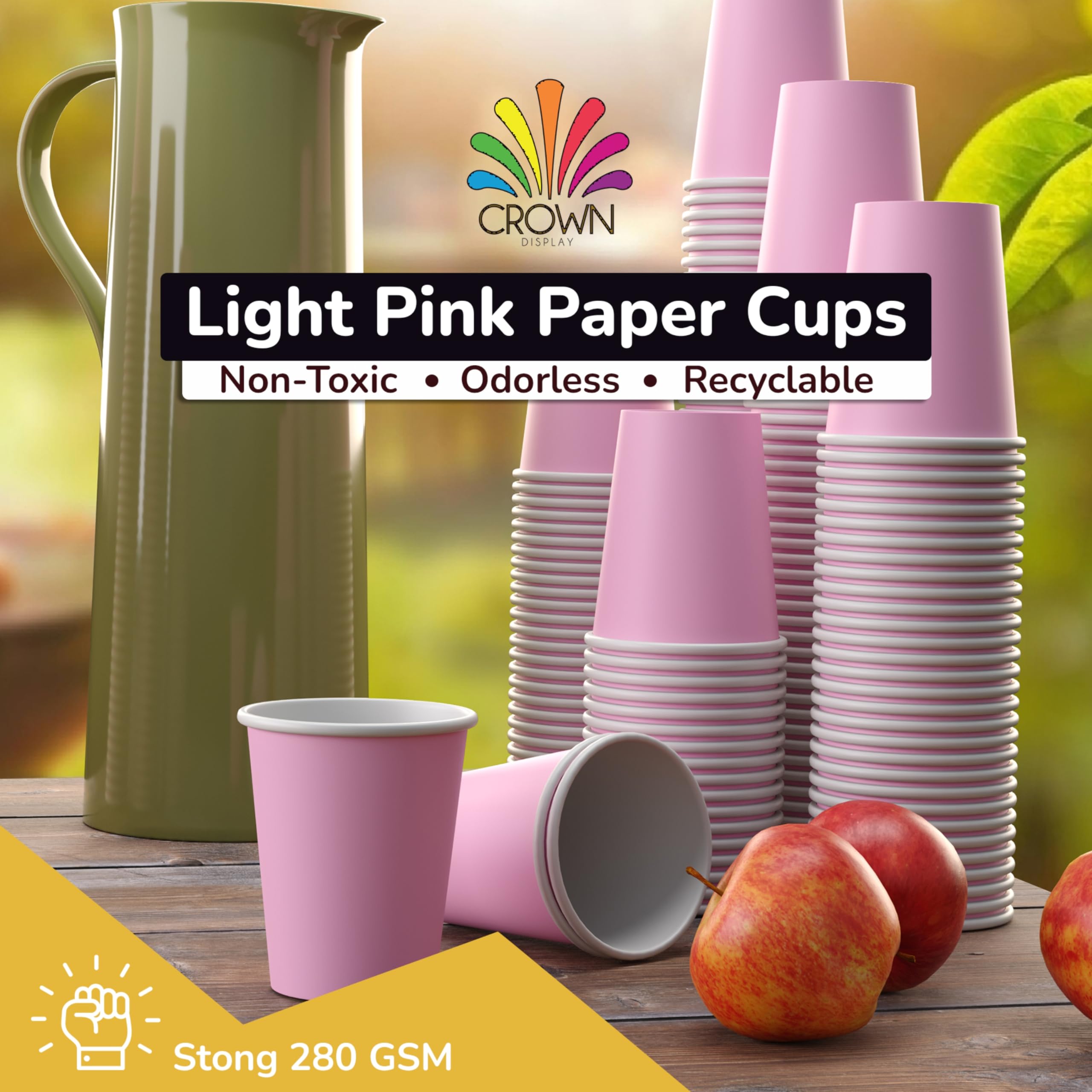 Bulk pink paper cups 100 ct.