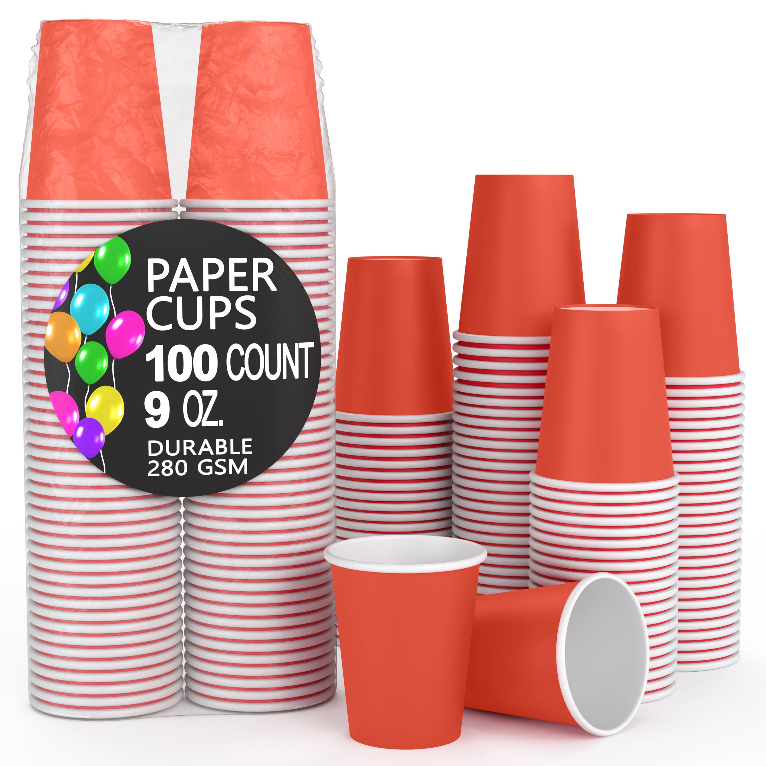 Bulk red paper cups 100 ct.