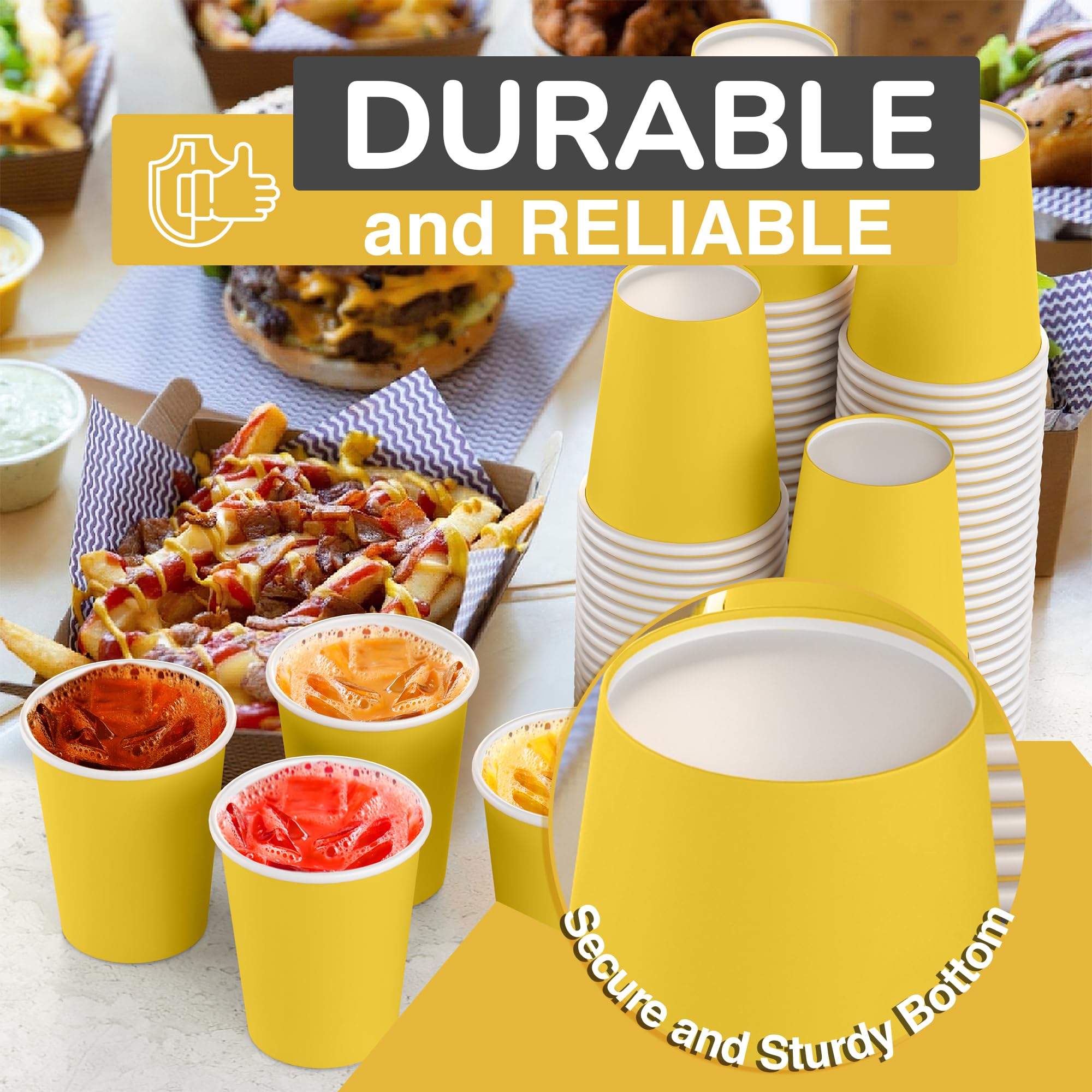Bulk yellow paper cups 100 ct.
