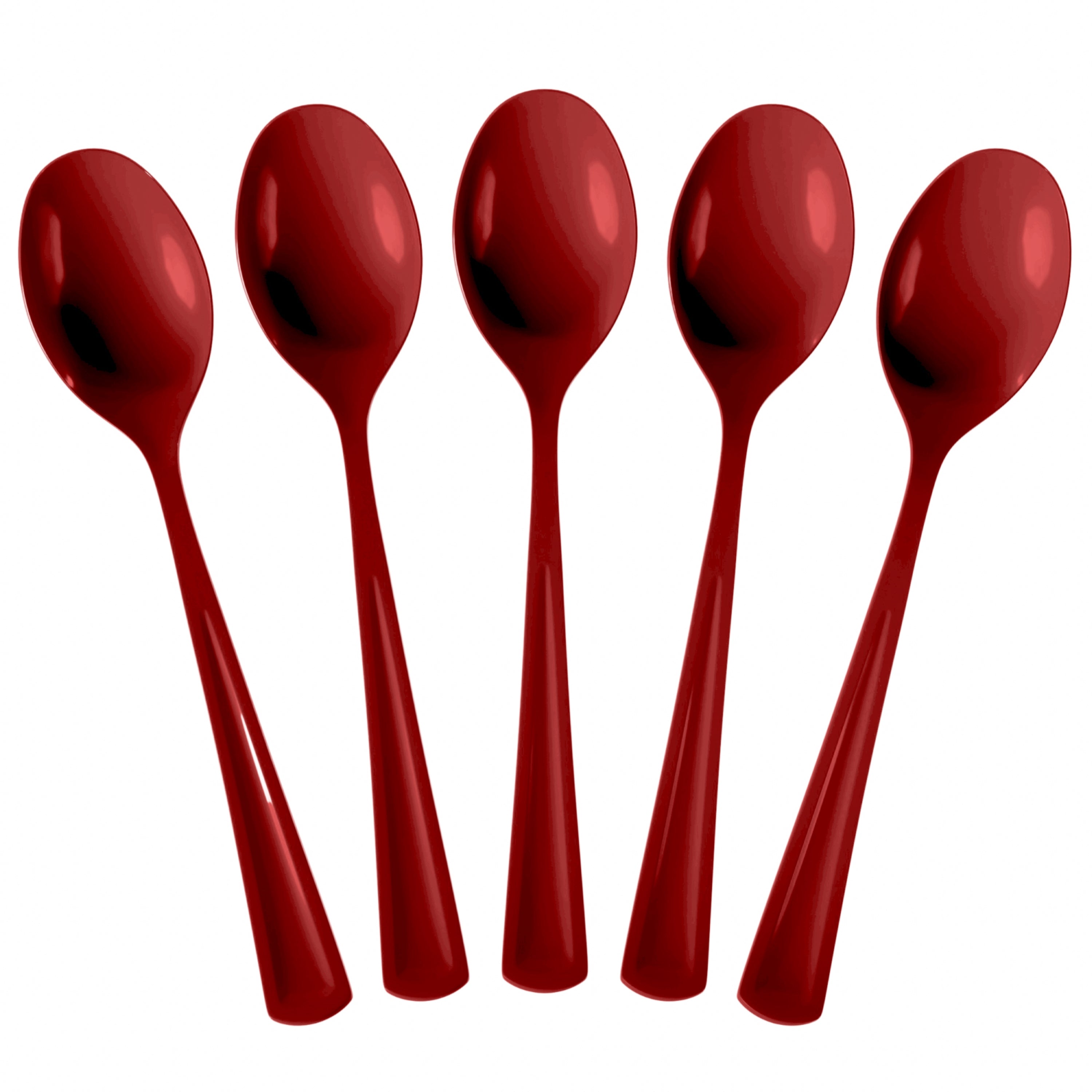 Heavy Duty Burgundy Plastic Spoons - 7.5 in. | 50 Count