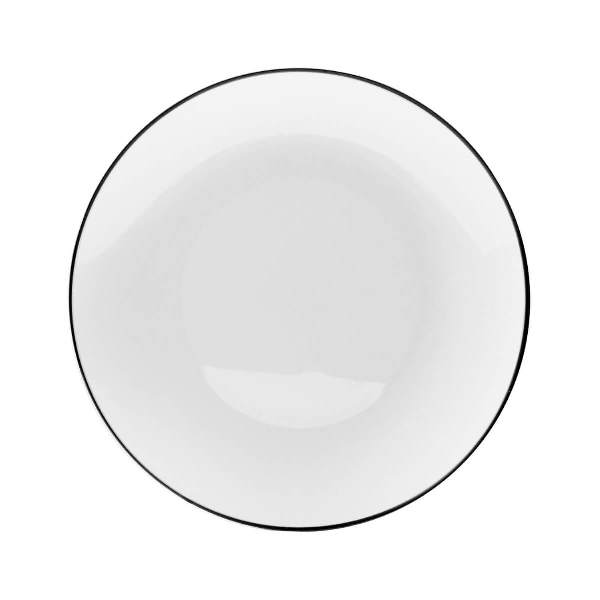 10" Classic White Design Elegant Plates - Black Rim 10 Ct.