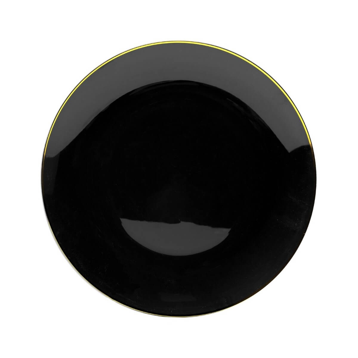 10" Classic Black Design Elegant Plates - Gold Rim 10 Ct.