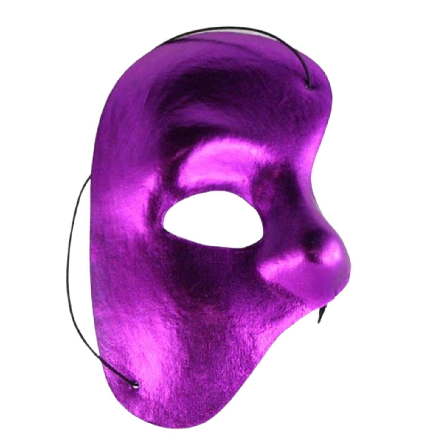 Purple Satin Partial-Face Mask For Parties