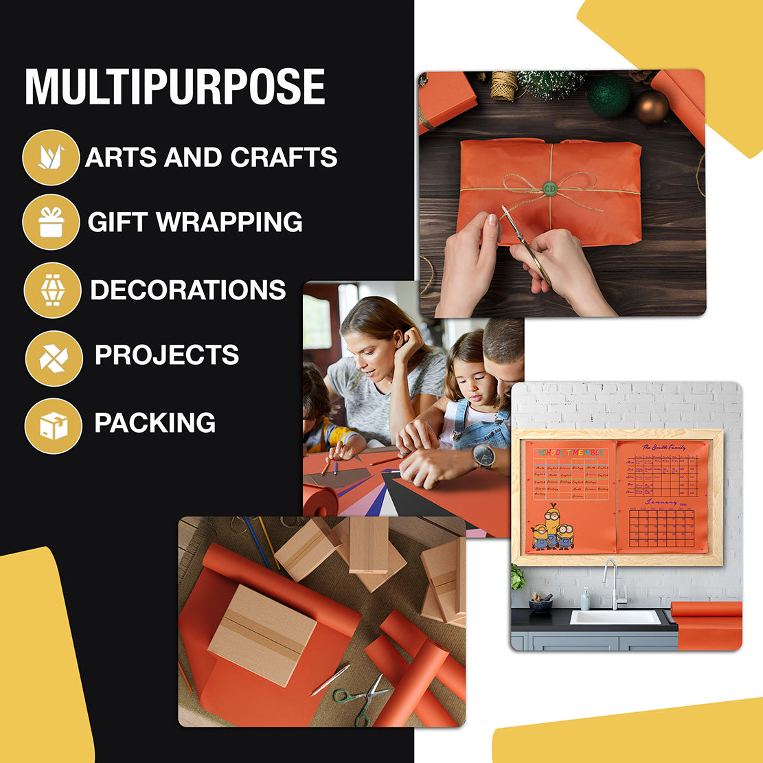 17.75 x 110 Orange Craft Paper Roll | Factory Direct Party