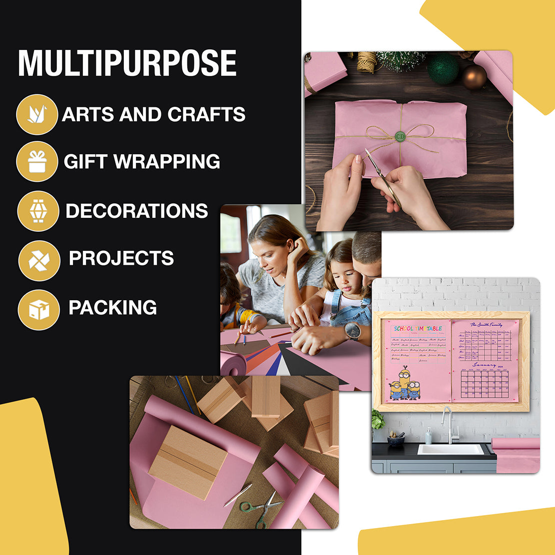 17.75 x 110 Pink Craft Paper Roll | Factory Direct Party