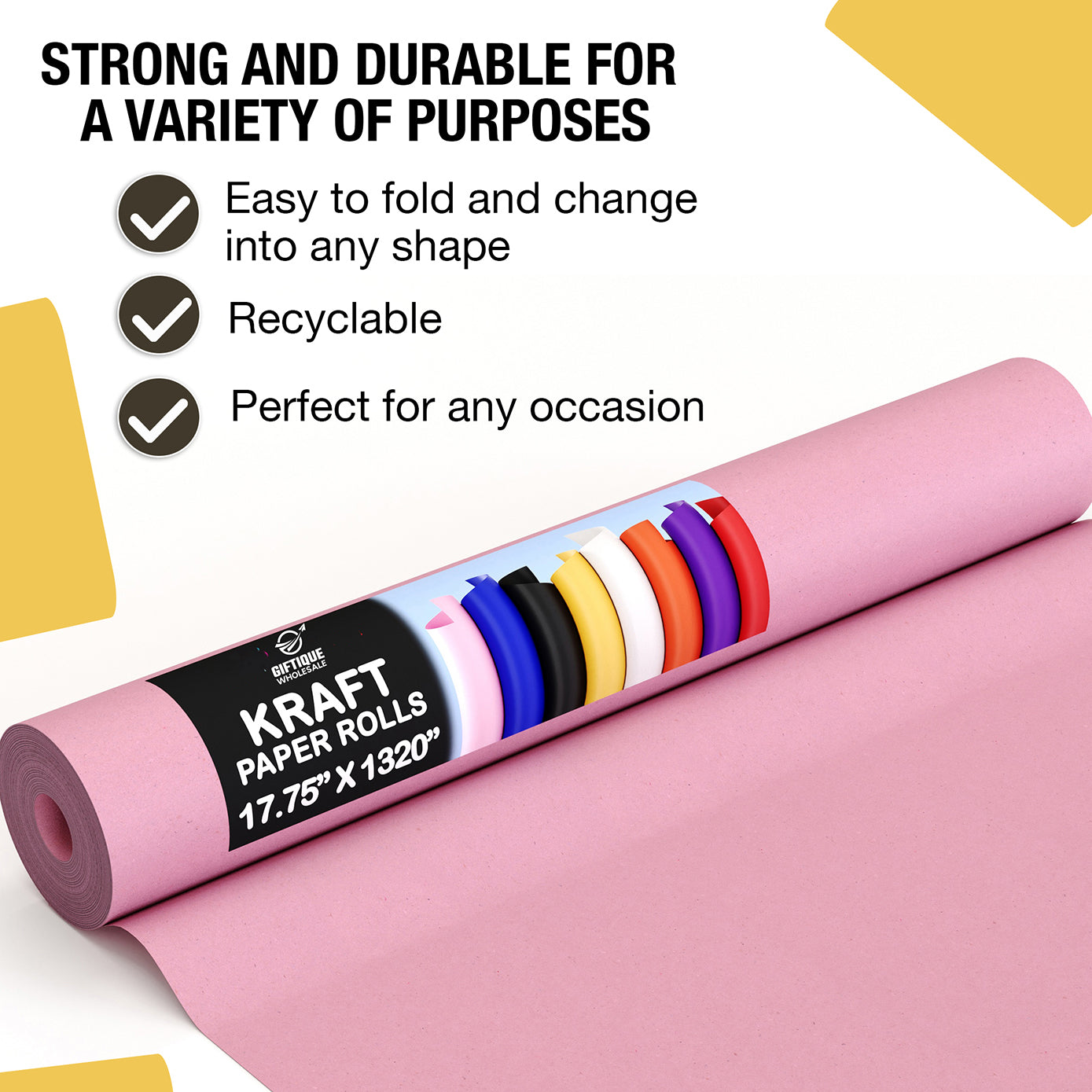 Pink kraft paper roll store