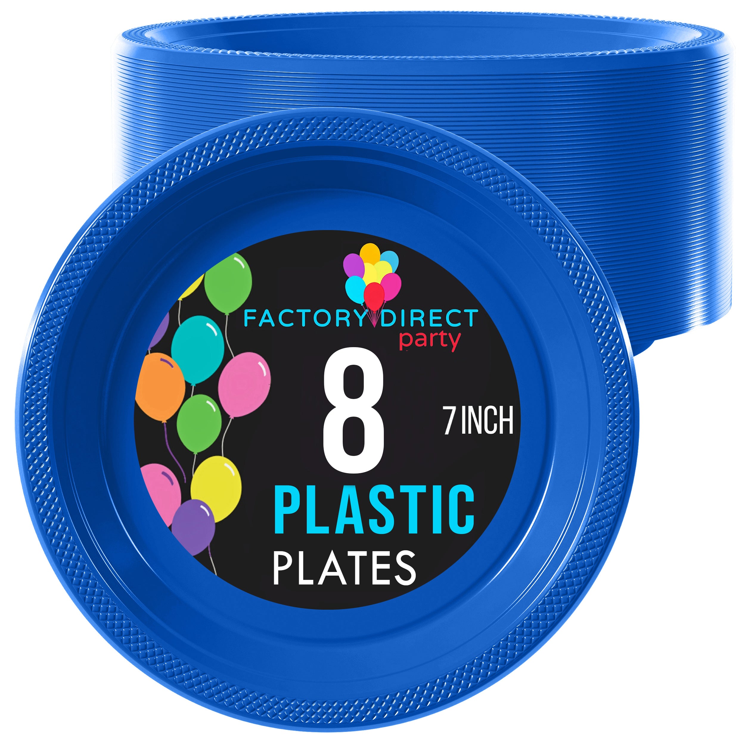 7 In. Dark Blue Plastic Plates