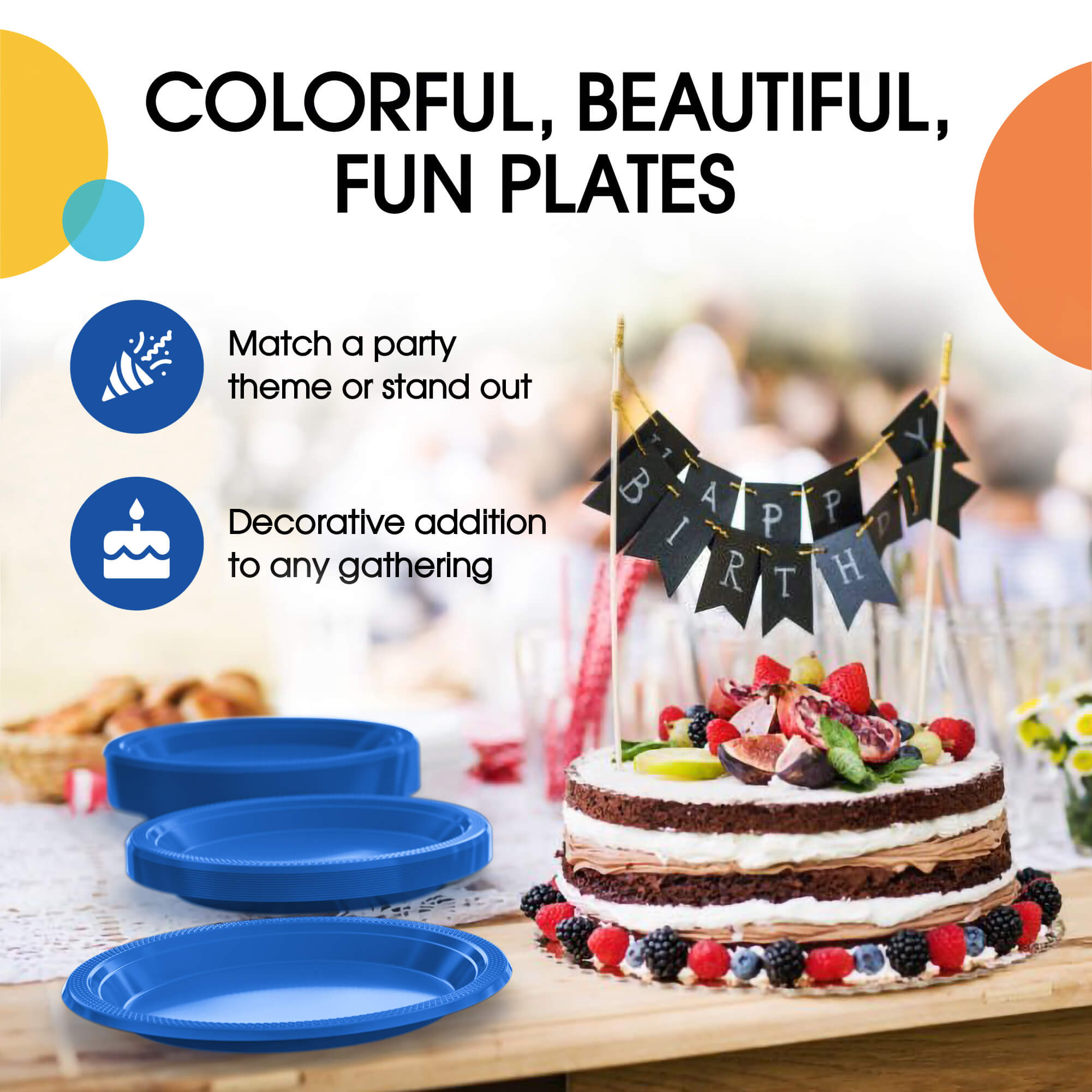 7 in. Dark Blue bulk pack plastic plates 50 Ct.