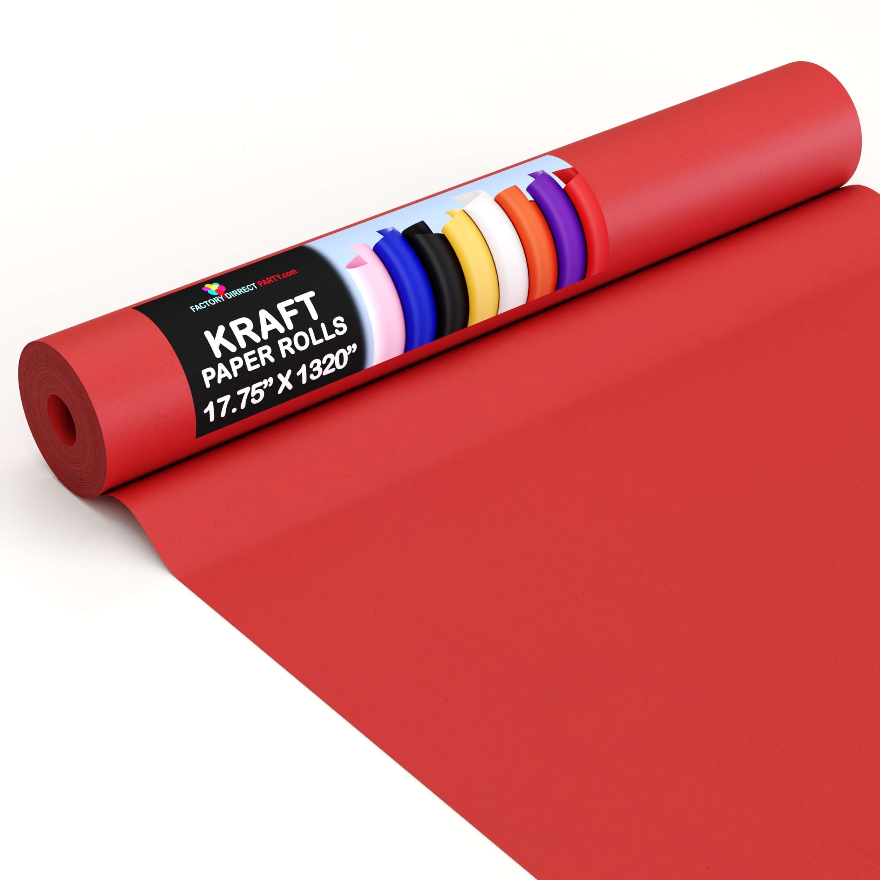 17.75In x 110Ft Red Craft Paper Roll | Factory Direct Party