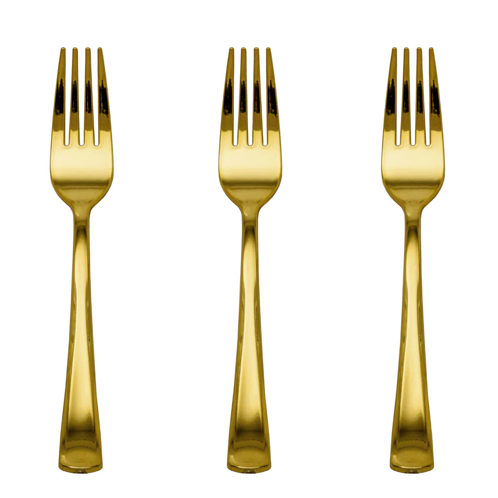 Elegant Classic Gold Plastic Forks - 20 Ct.