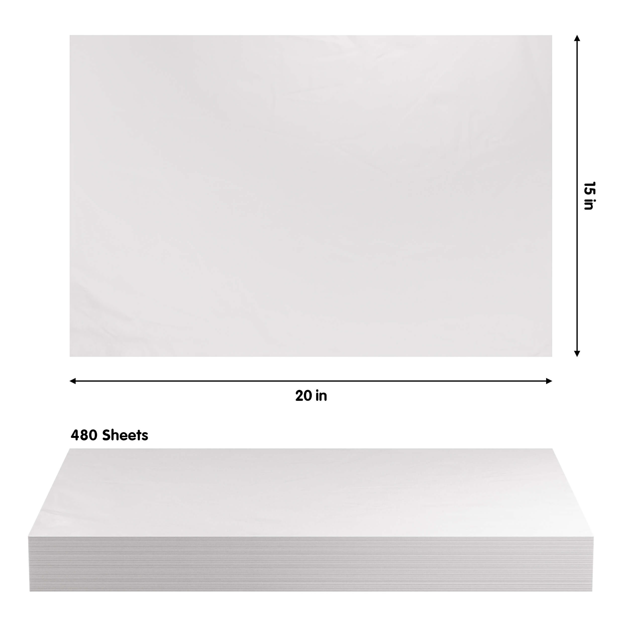 15" x 20" White Tissue Paper 120 Ct. | Factory Direct Party