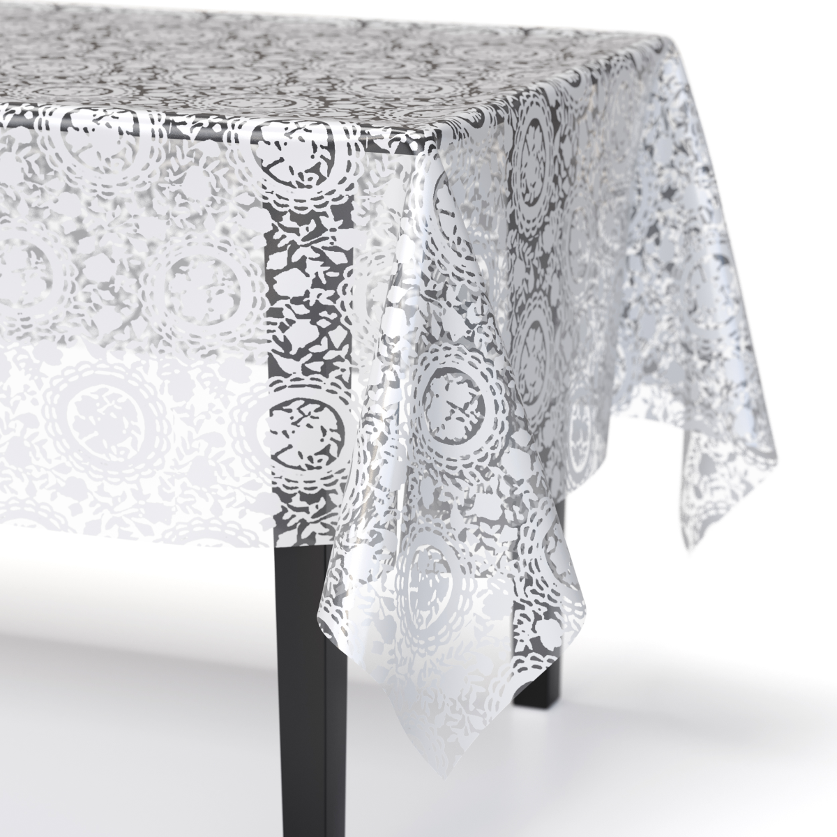 White Lace plastic table cover