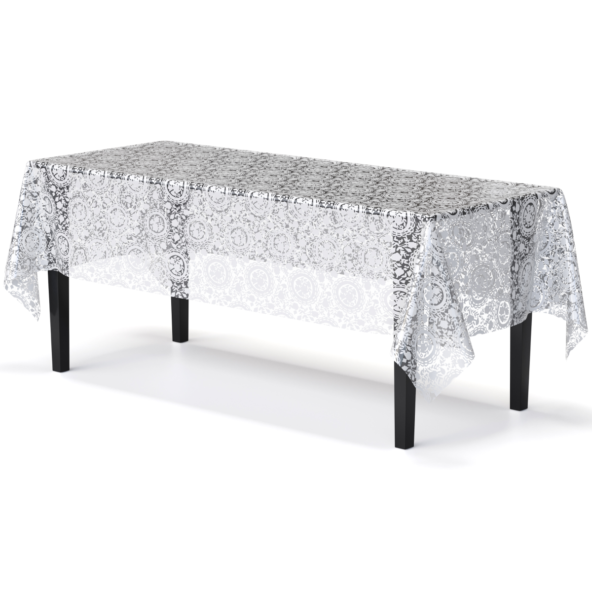 White Lace plastic table cover