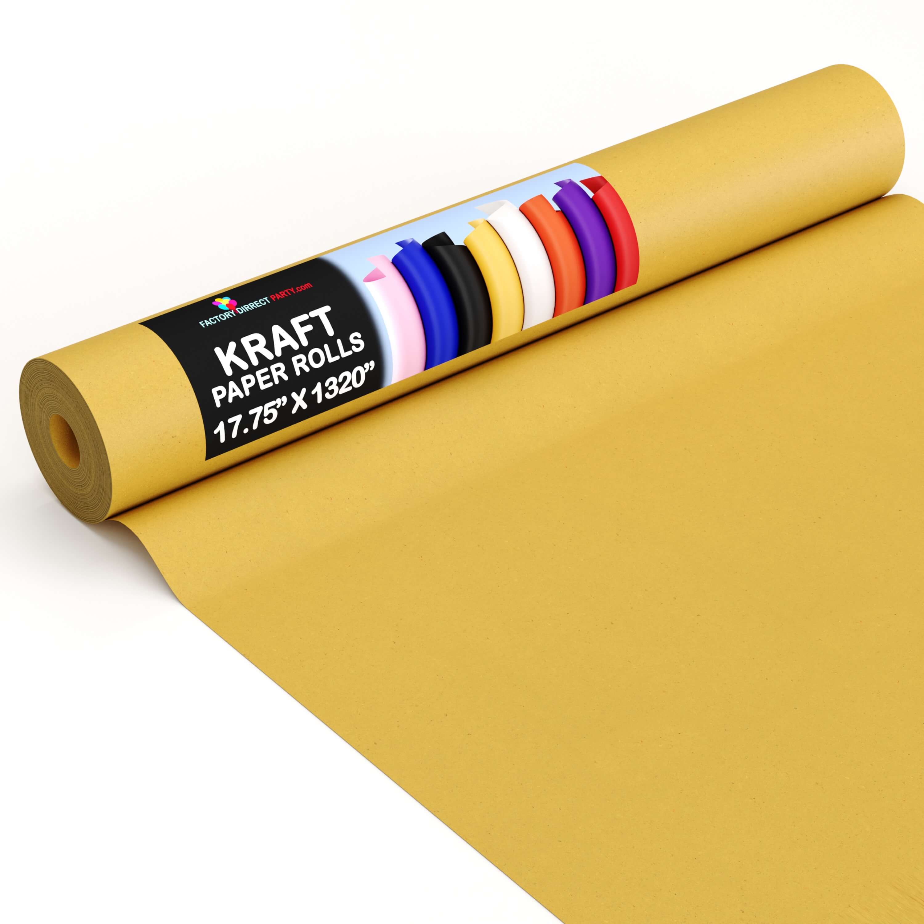 17.75 x 110 Yellow Craft Paper Roll | Factory Direct Party