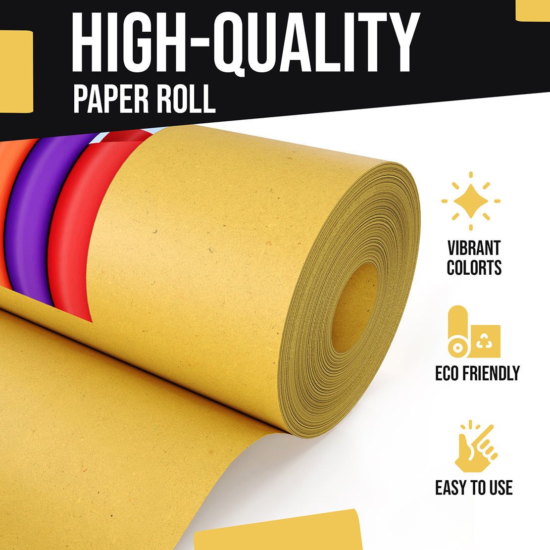 17.75 x 110 Yellow Craft Paper Roll | Factory Direct Party