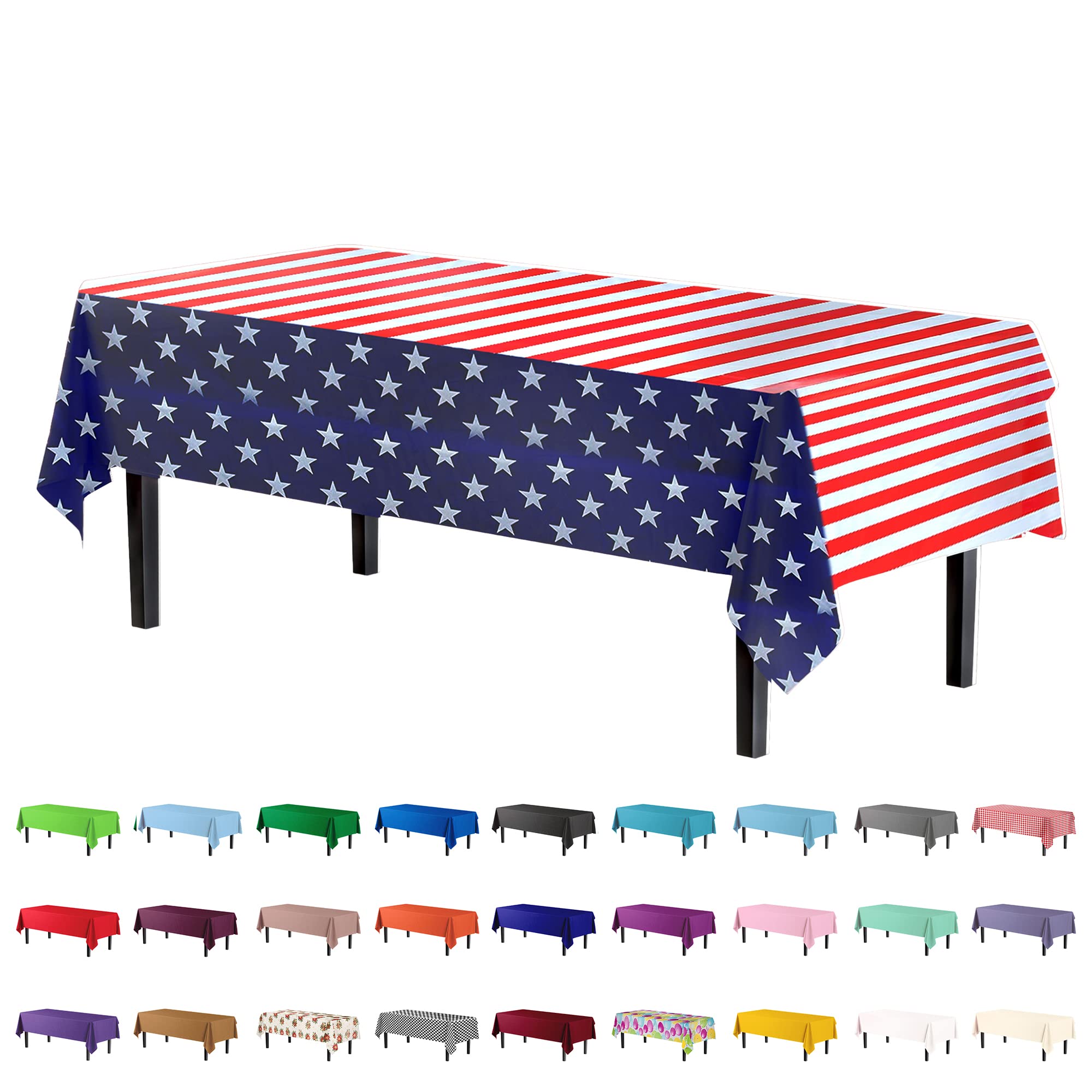 Bulk American Flag Party Tablecloth