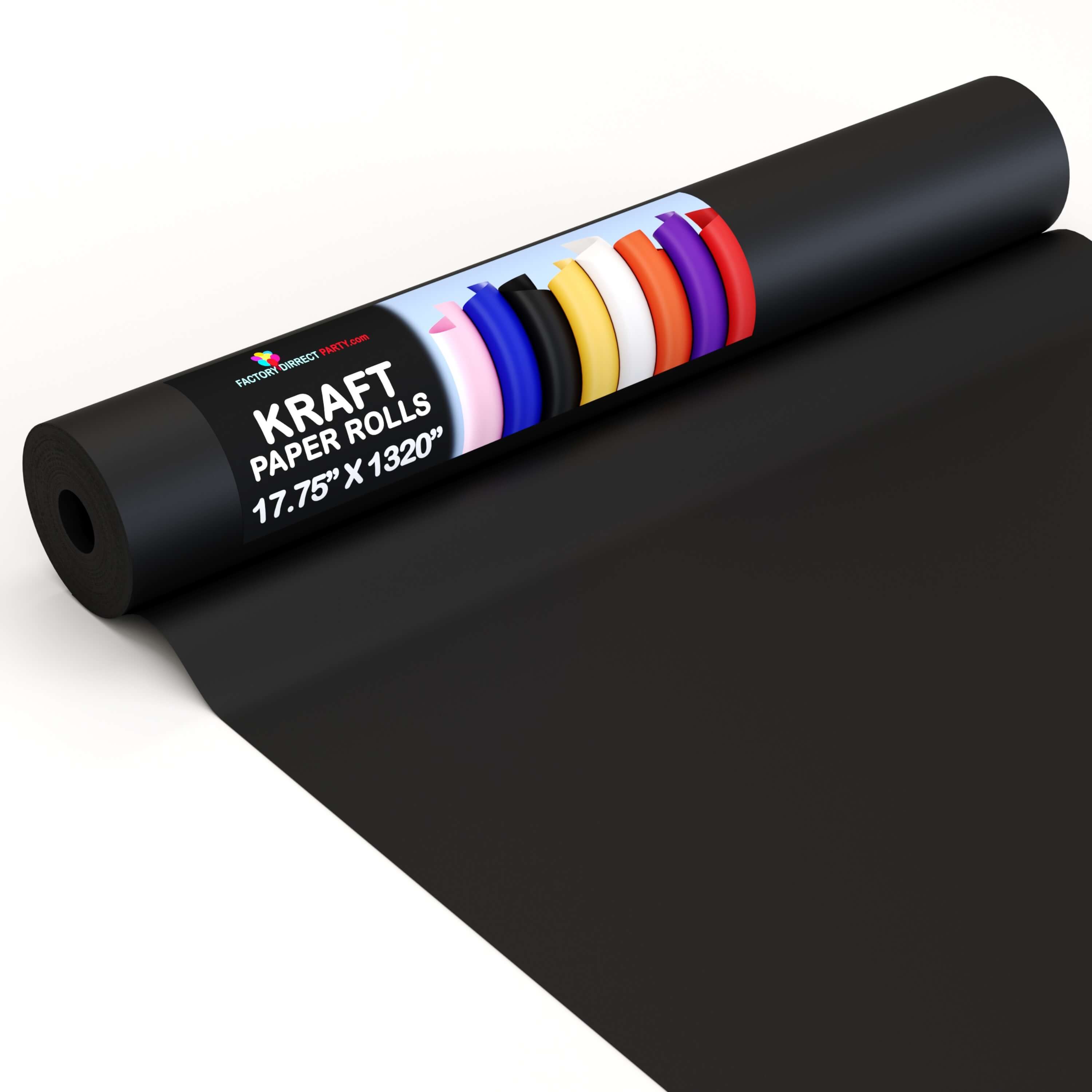 17.75 x 110 Black Craft Paper Roll | Factory Direct Party