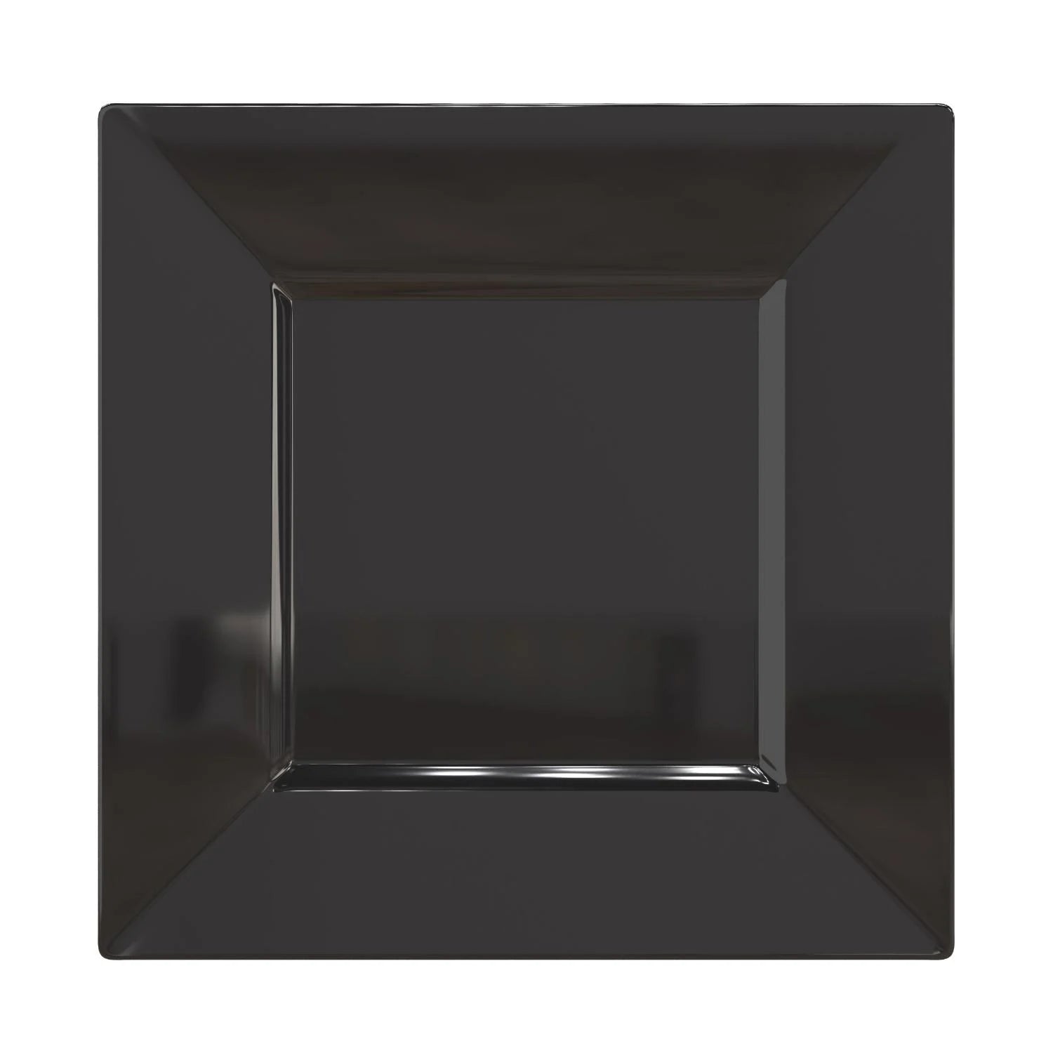 8" Black Square Plastic Appetizer Plates