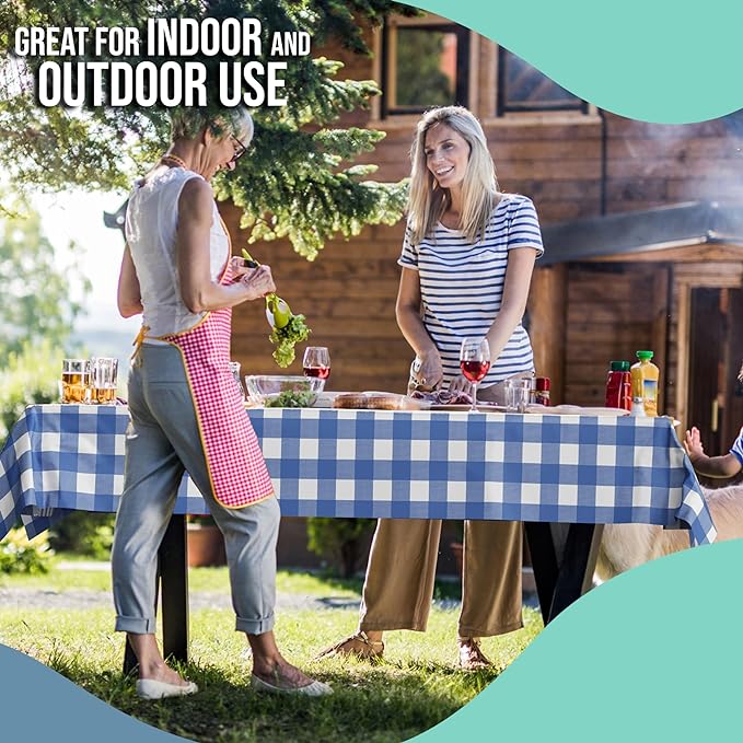 Blue Gingham Tablecloth Roll