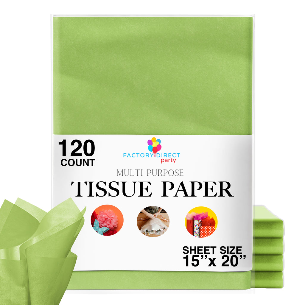 15" x 20" Lime Green Tissue Paper - 120 Ct.