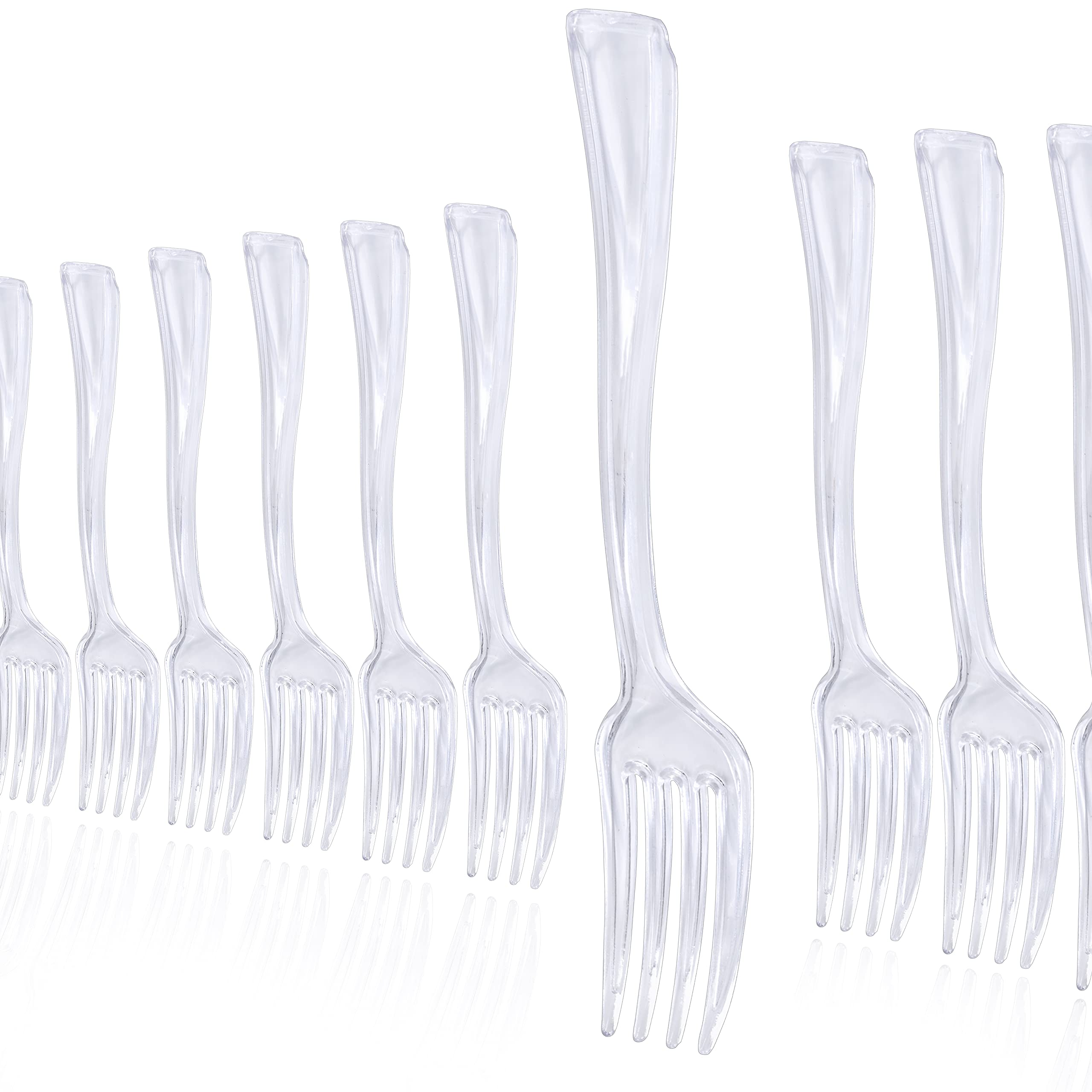 Elegant Clear Disposable Tasting Forks - 48 Ct.
