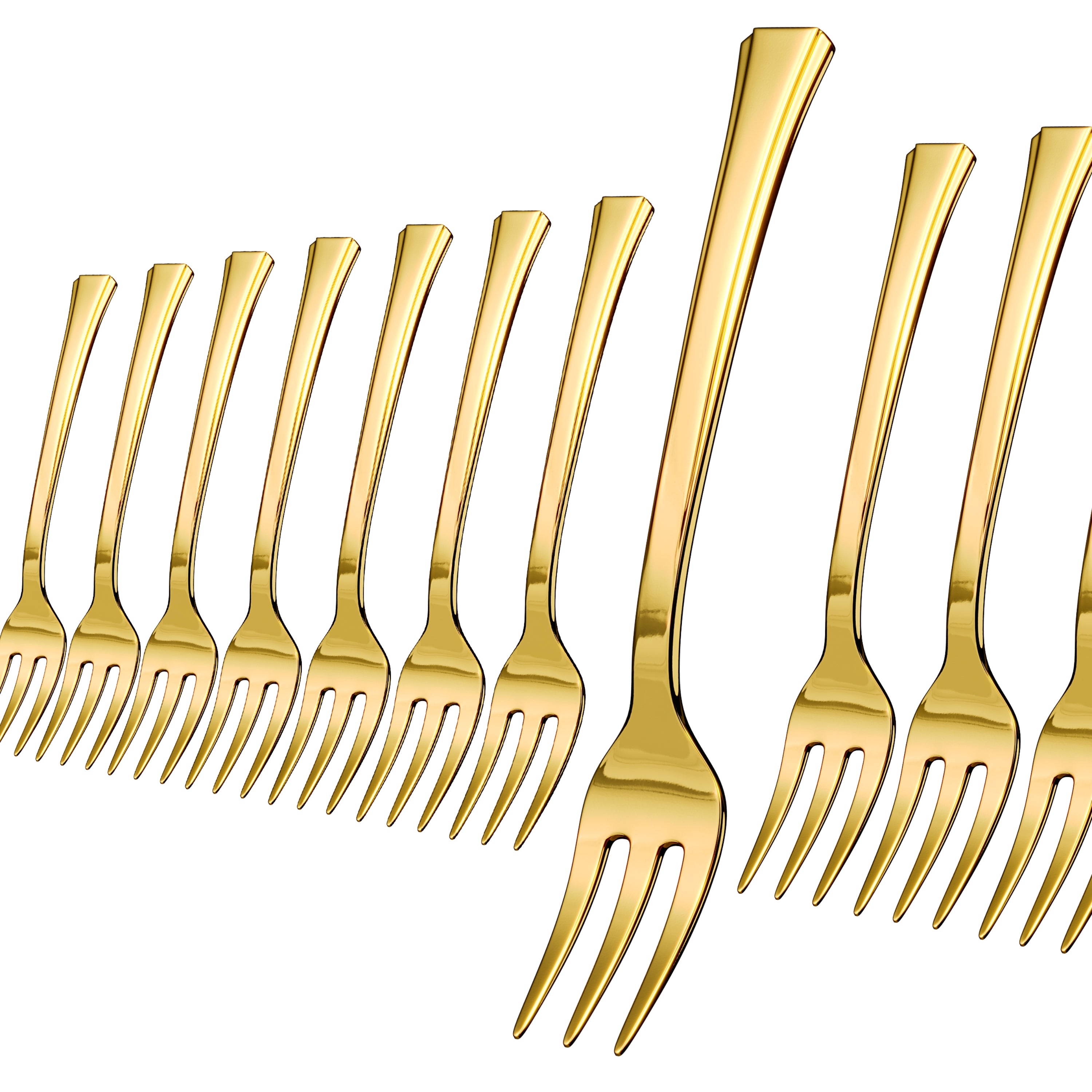 100 Ct. Metallic Gold Elegant Tasting Forks | Factory Direct Party