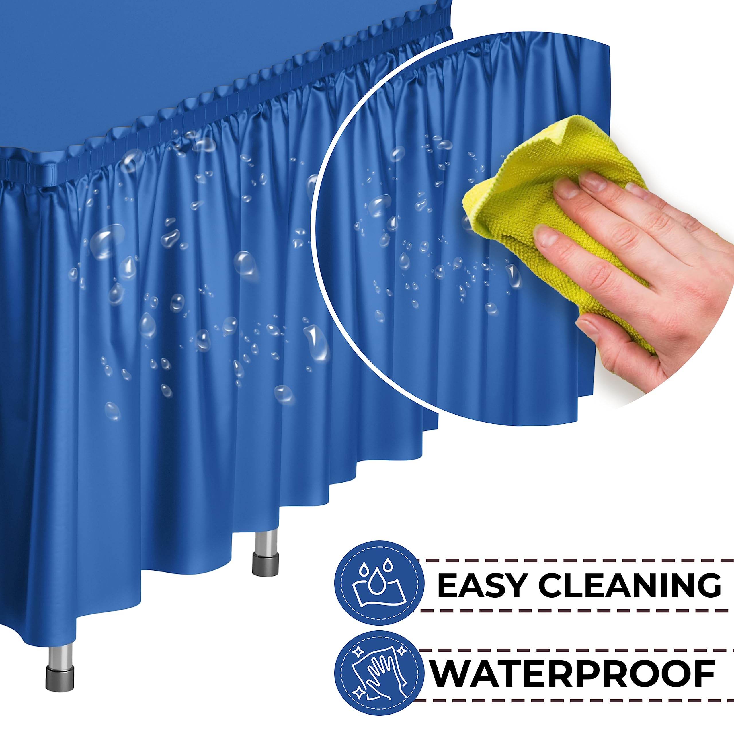 Dark Blue plastic table skirt