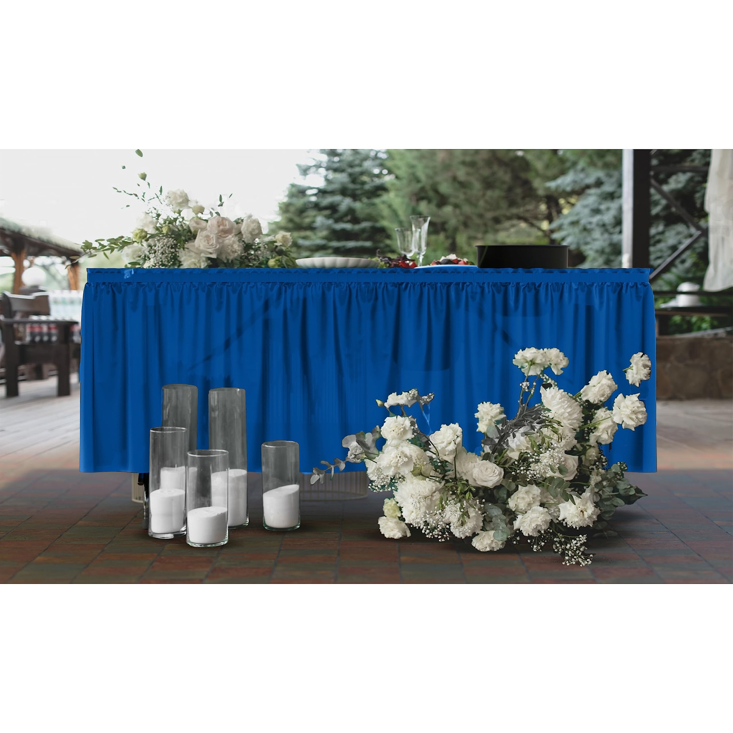 Dark Blue plastic table skirt