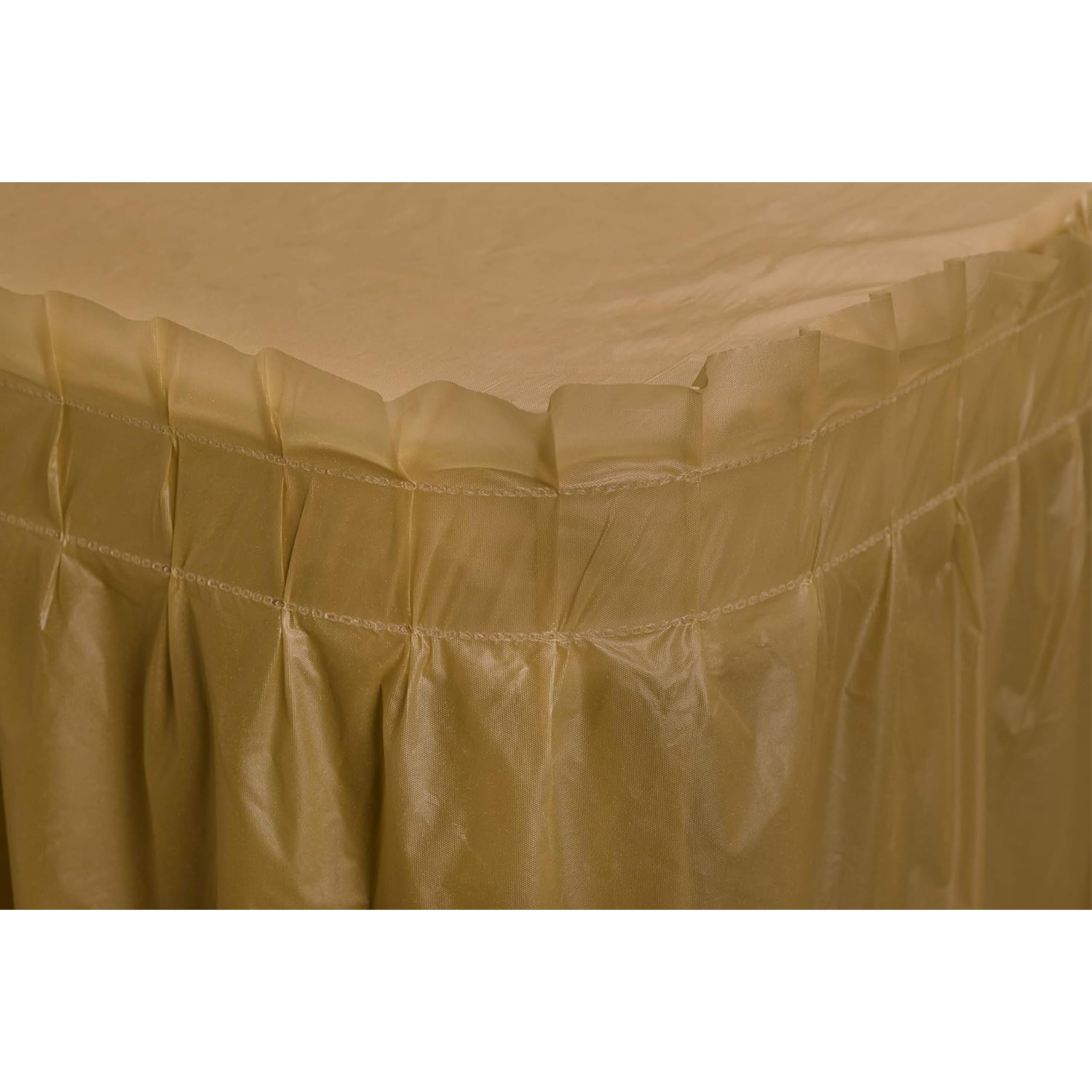 Gold Plastic Table Skirt Rectangle Plastic Reusable Table Cover, Rose