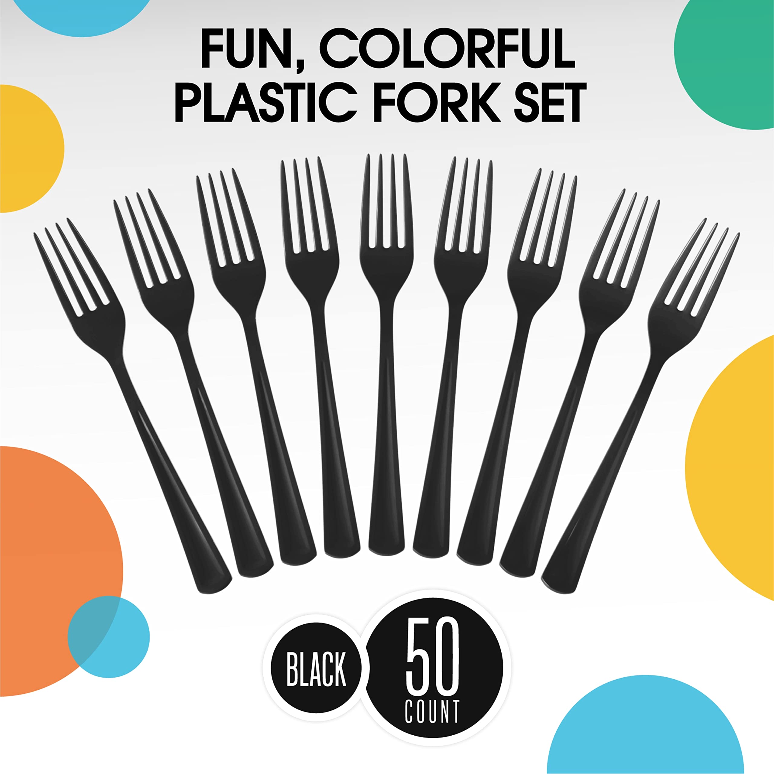 Heavy Duty Black Plastic Forks 50 Ct.