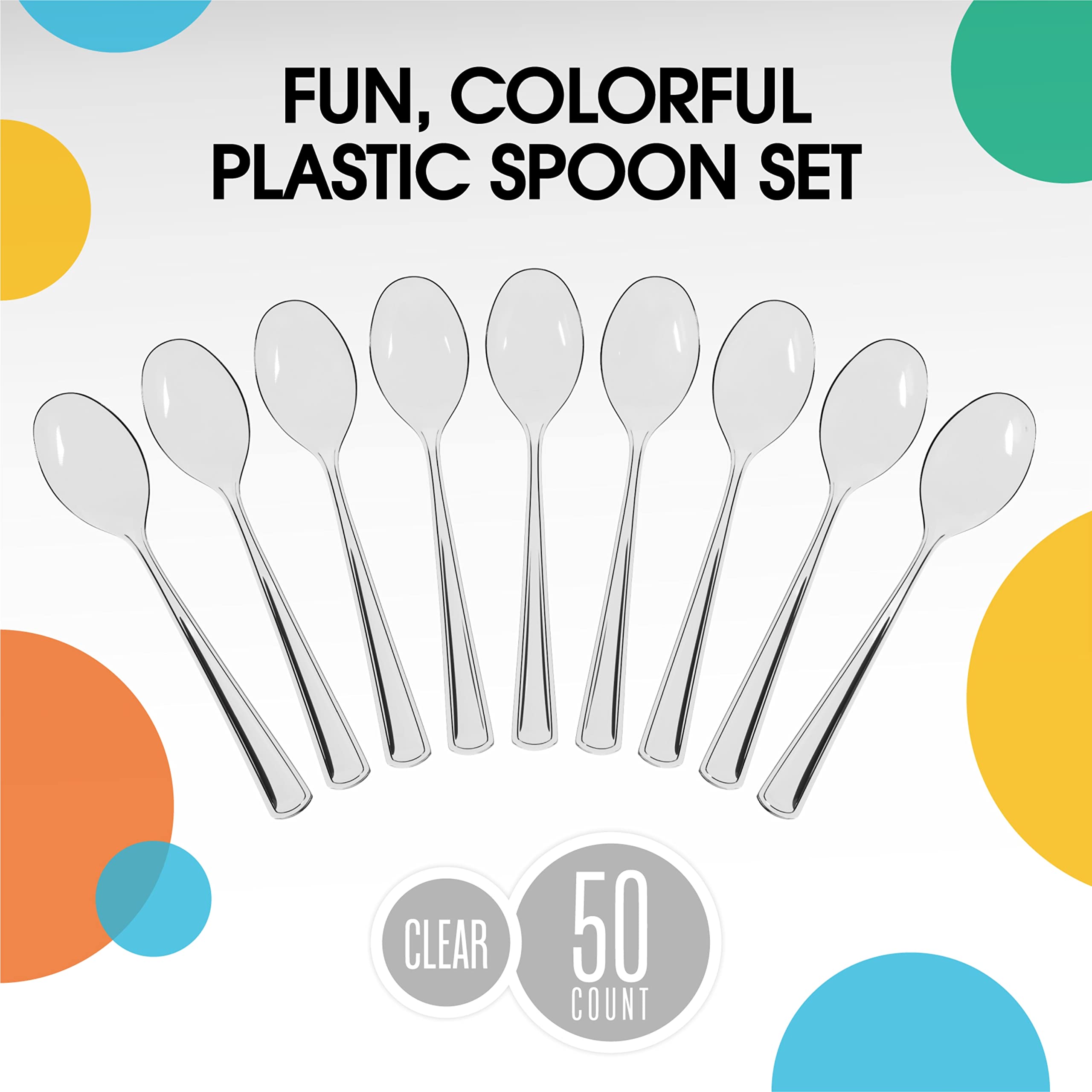 Clear Plastic Spoons 50 Count