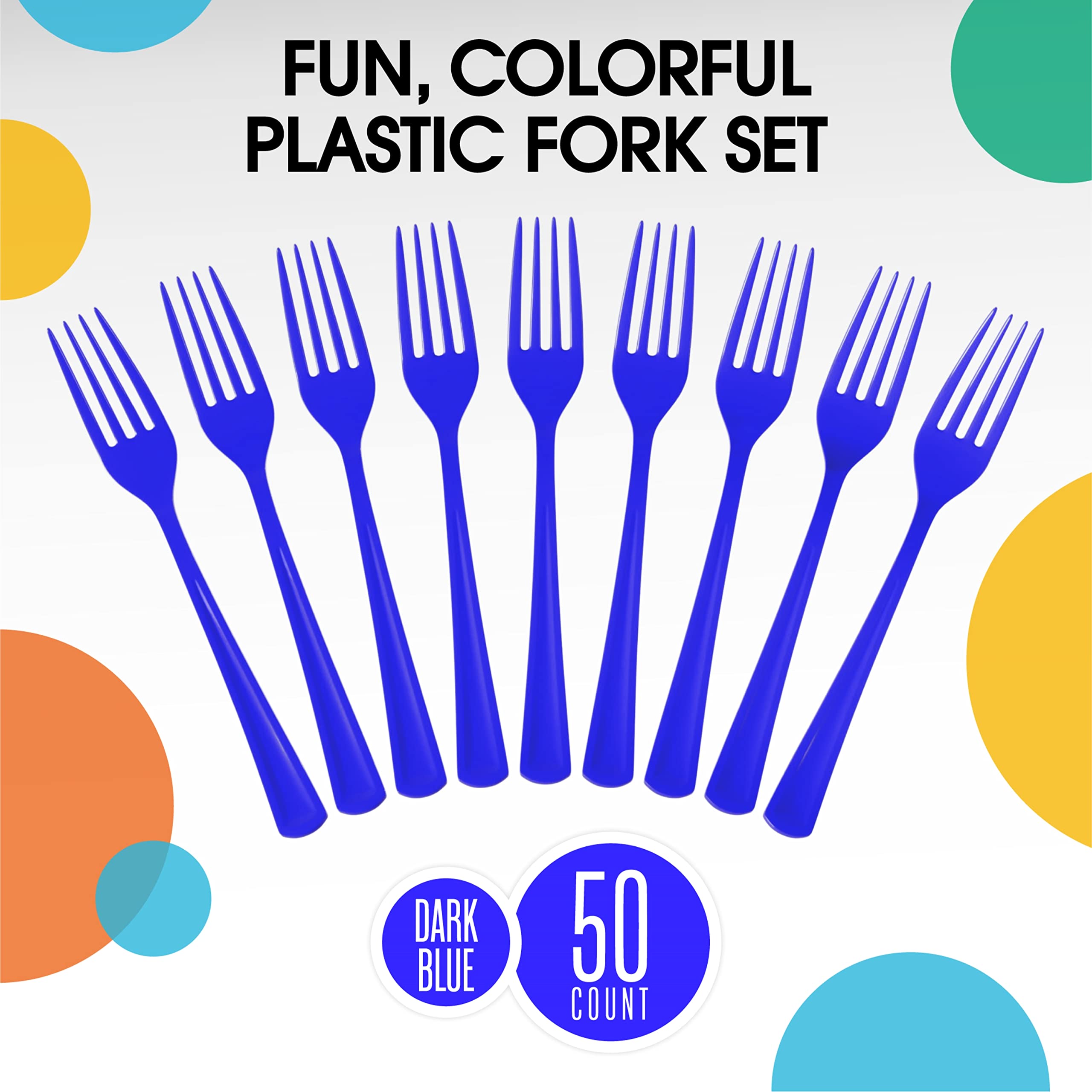 Heavy Duty Dark Blue Plastic Forks 50 Ct.