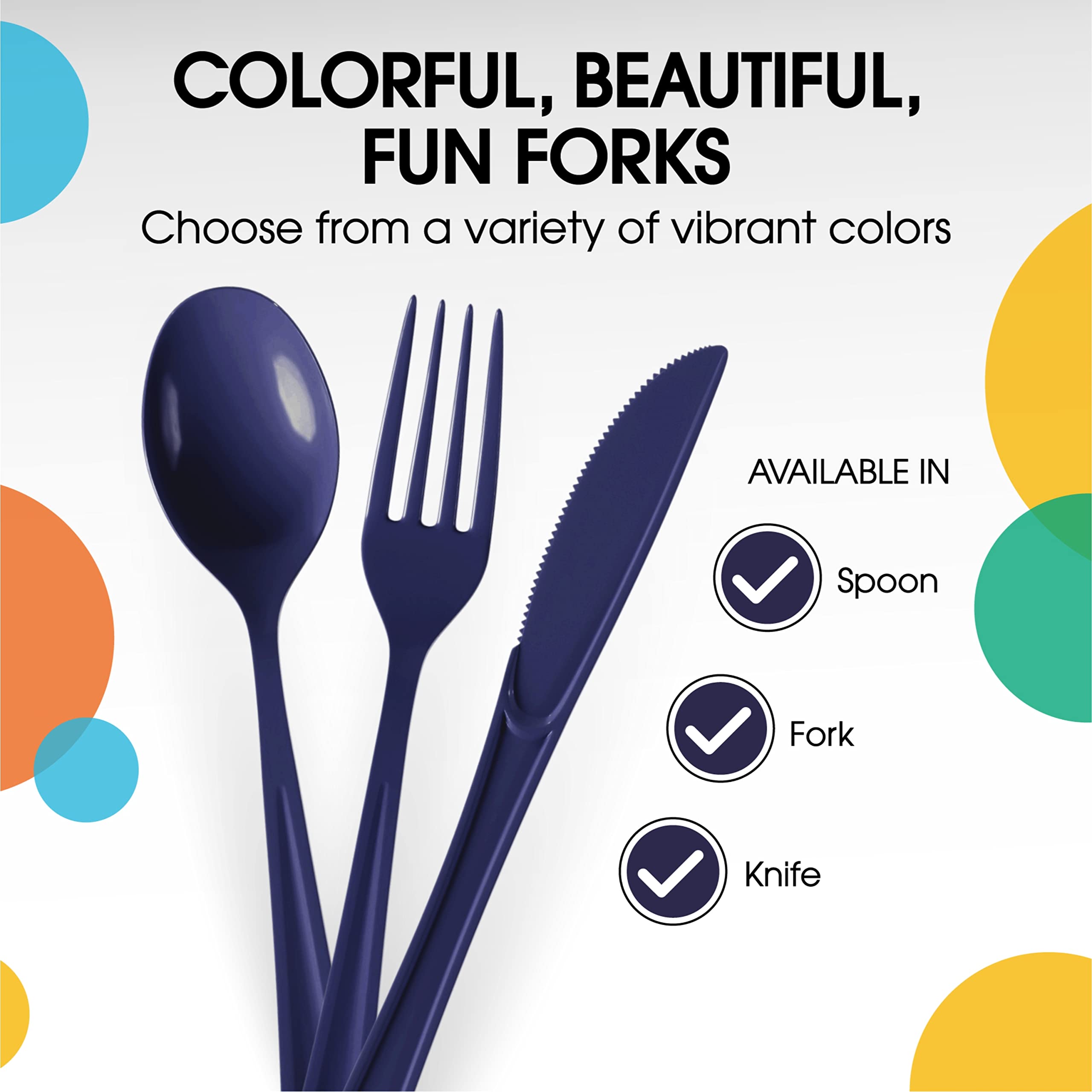 Heavy Duty Navy Plastic Forks 50 Ct.