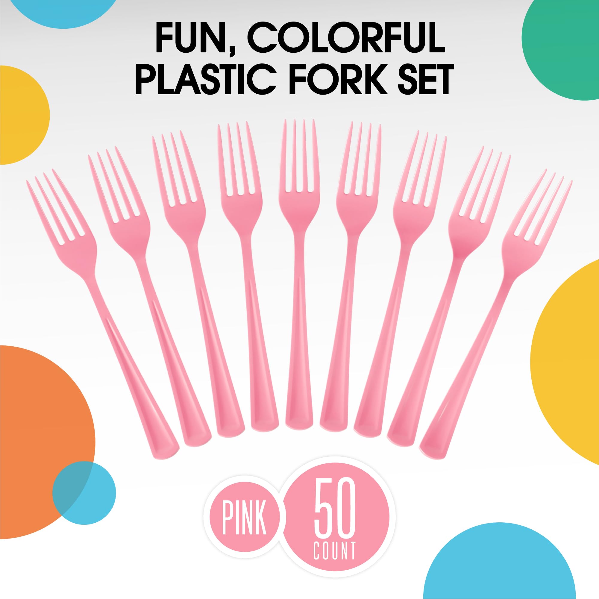 Heavy Duty Pink Plastic Forks 50 Ct.
