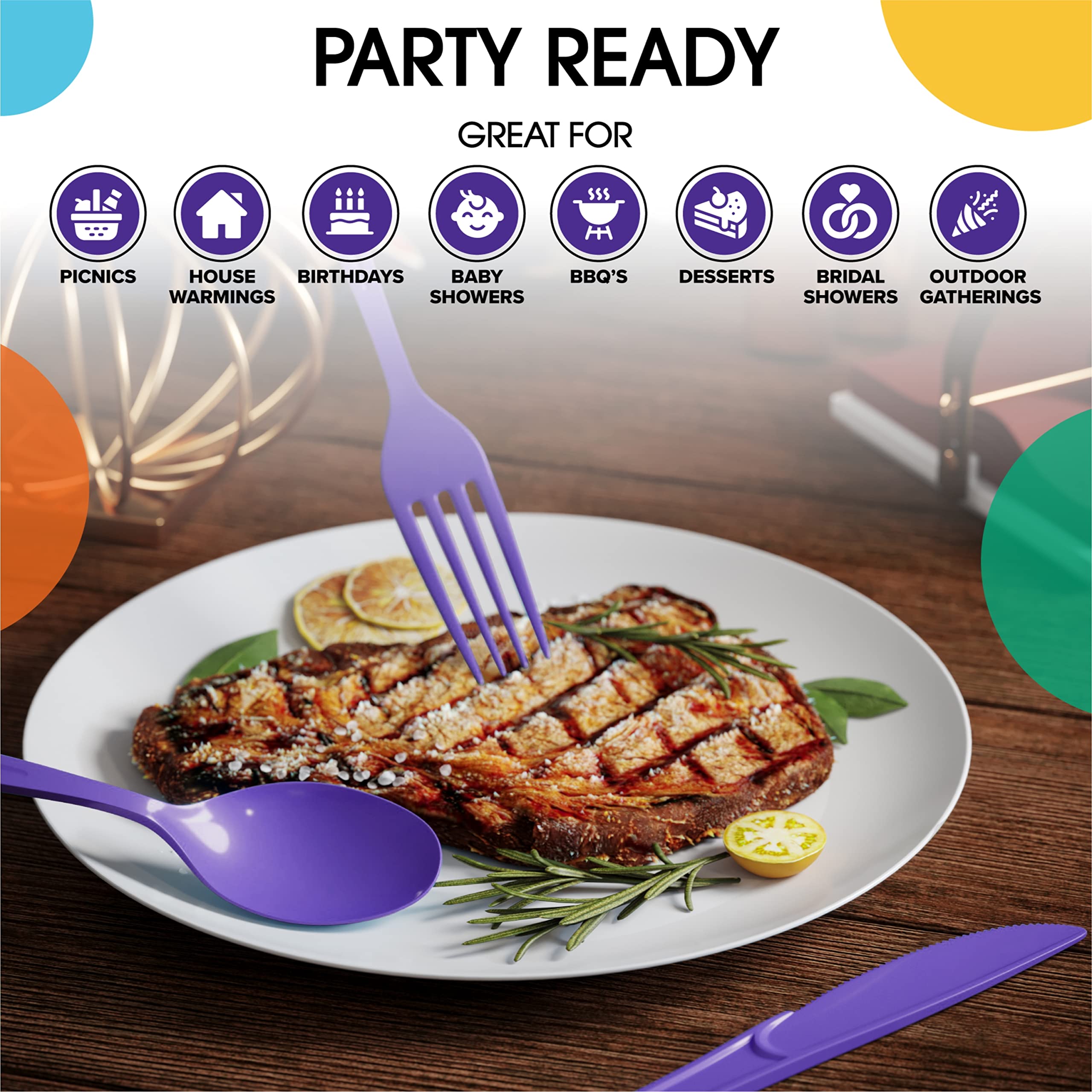 Heavy Duty Purple Plastic Forks 50 Ct.