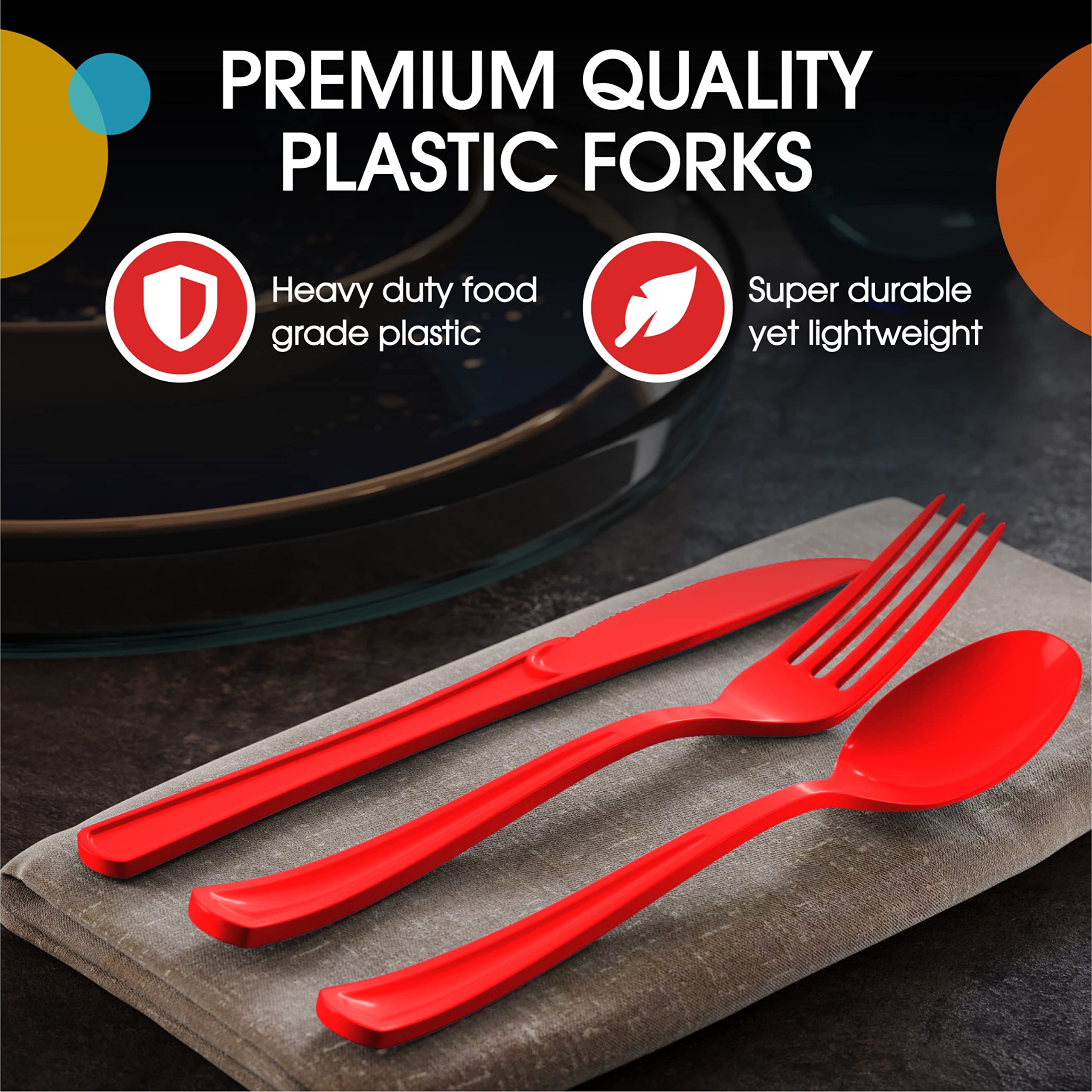 Heavy Duty Cerise Plastic Forks 50 Ct.
