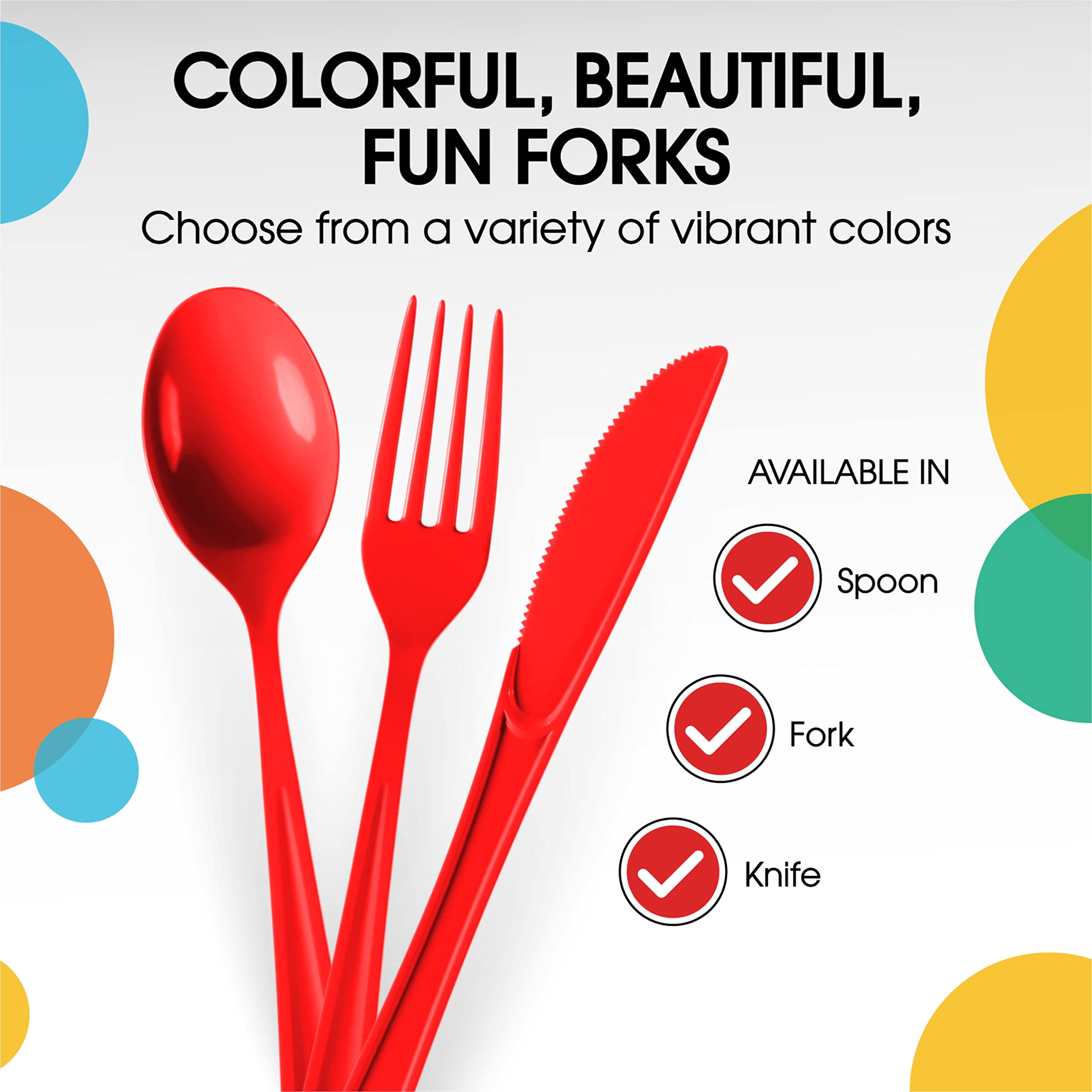Heavy Duty Cerise Plastic Forks 50 Ct.