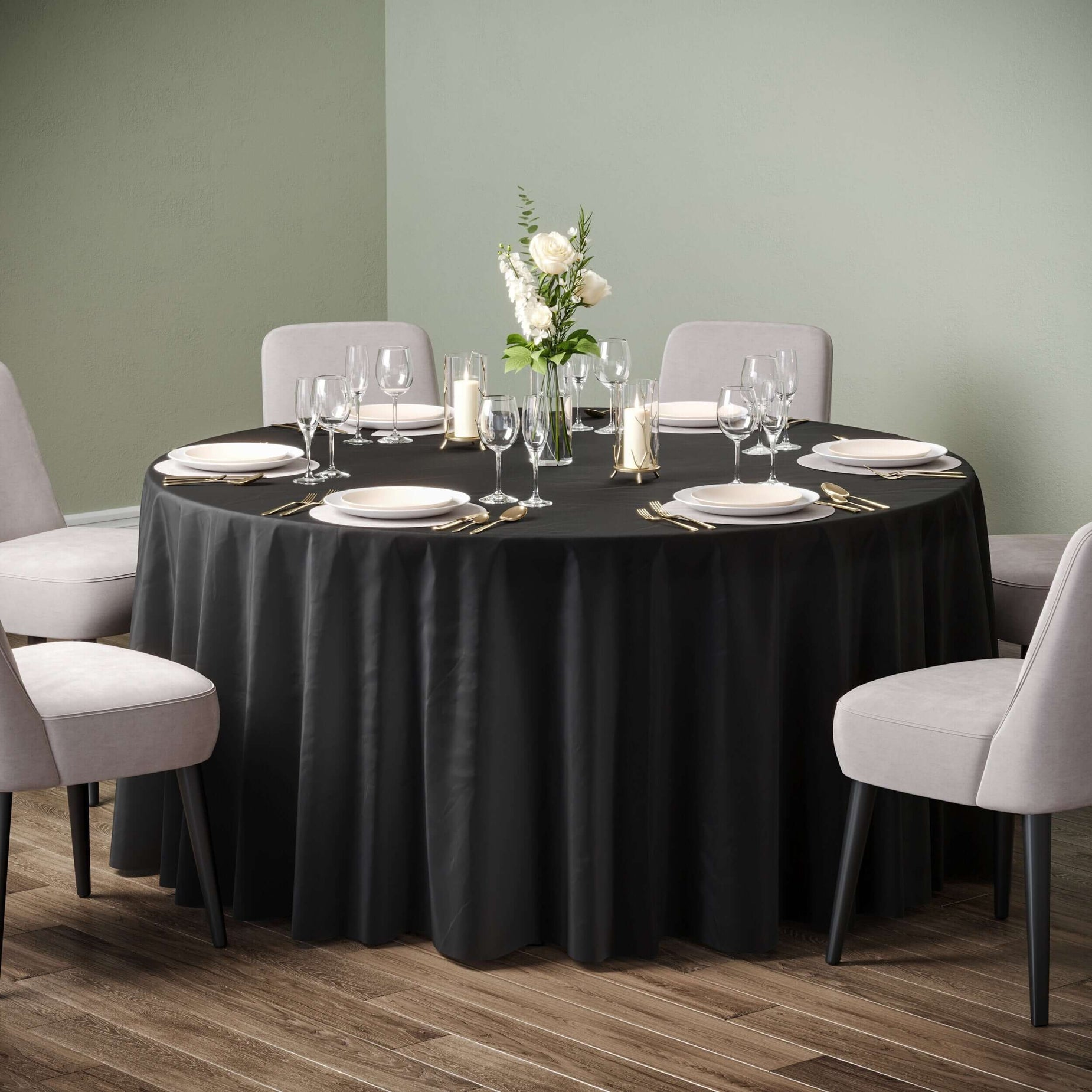 Round Plastic Tablecloths & Table Covers