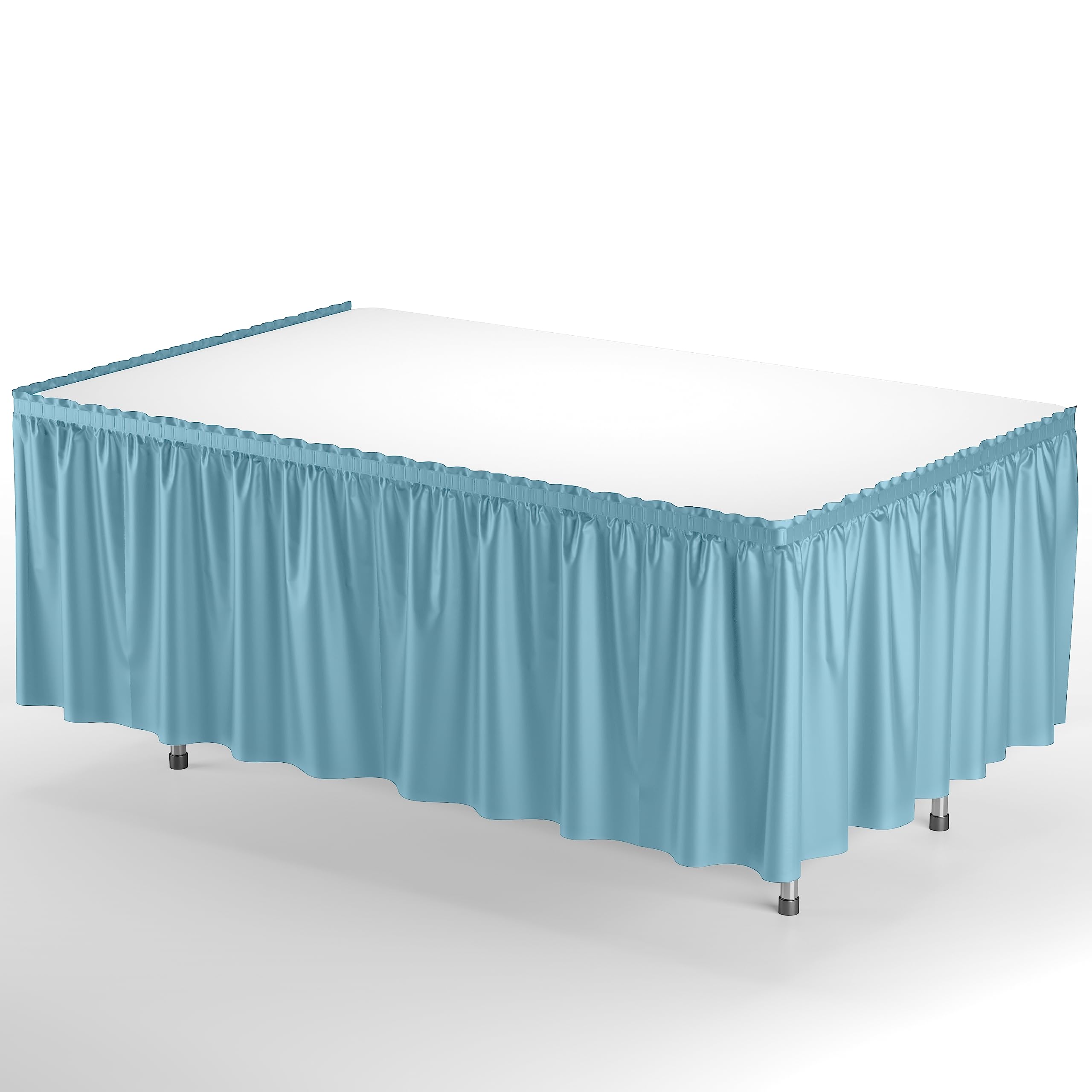 Light Blue plastic table skirt