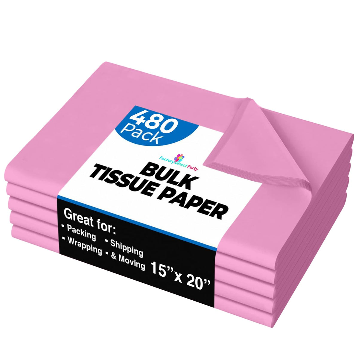 Pink Tissue Ream 15" x 20" - 480 Sheets