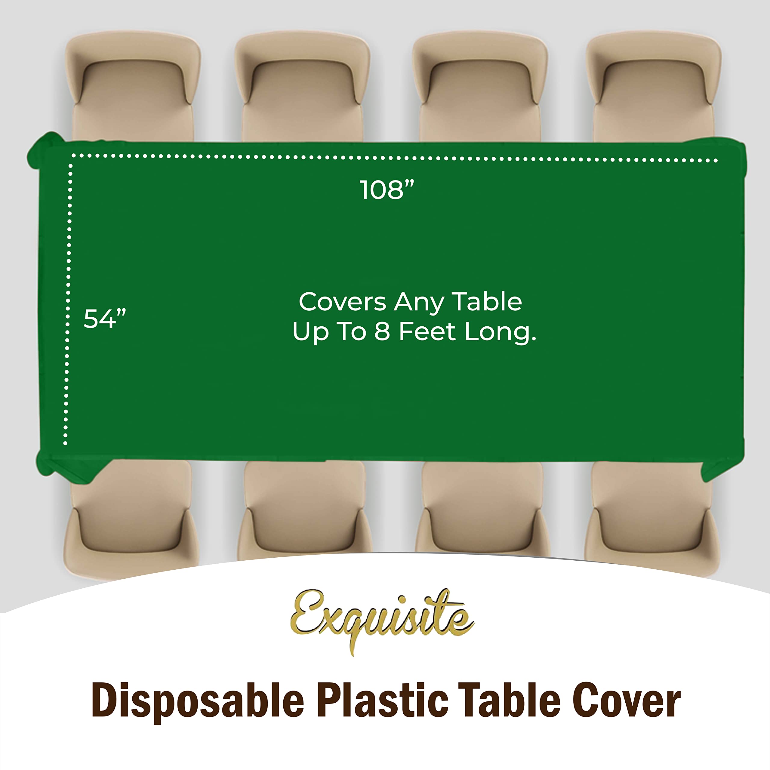 Premium Emerald Plastic Table Cover