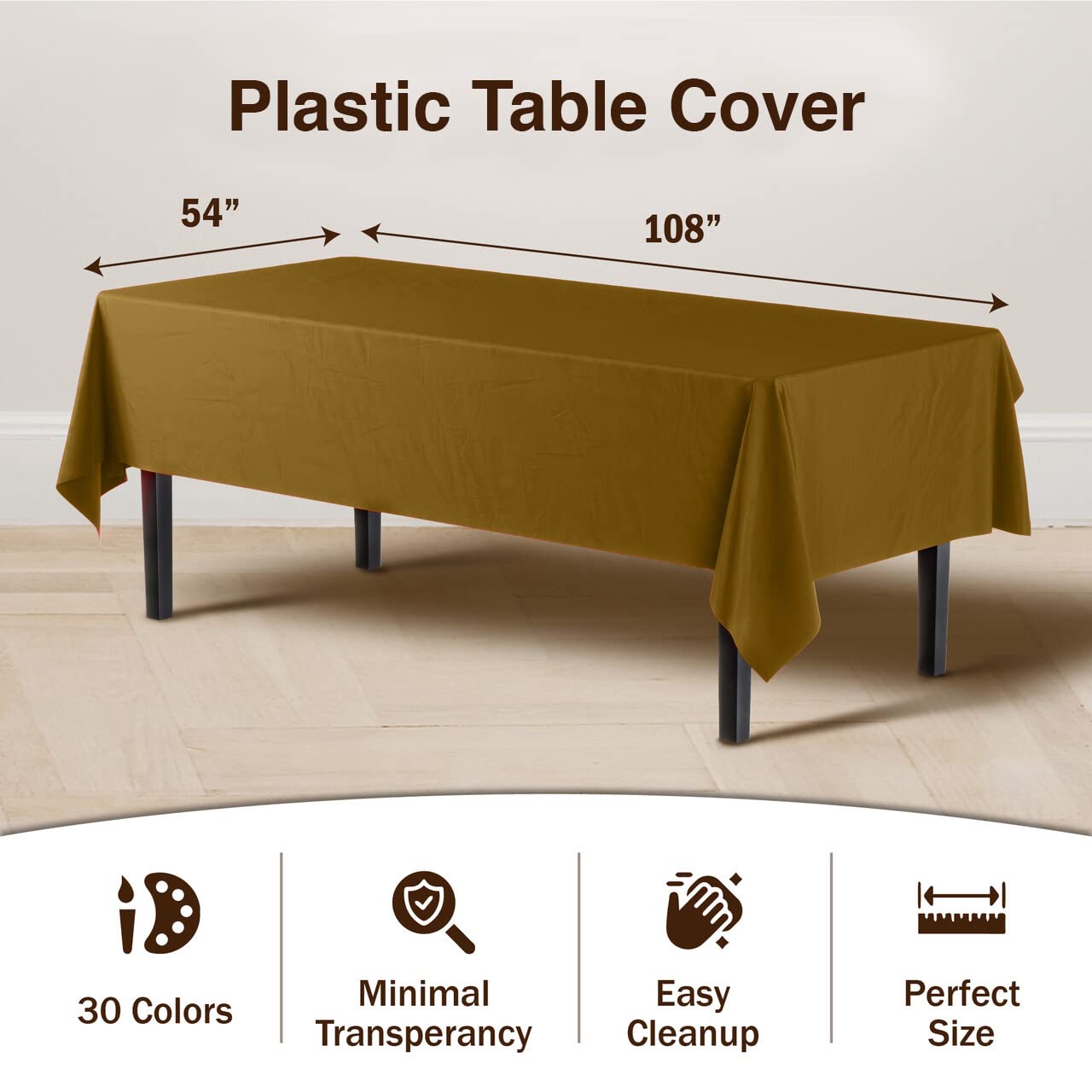 Premium Gold Plastic Table Cover