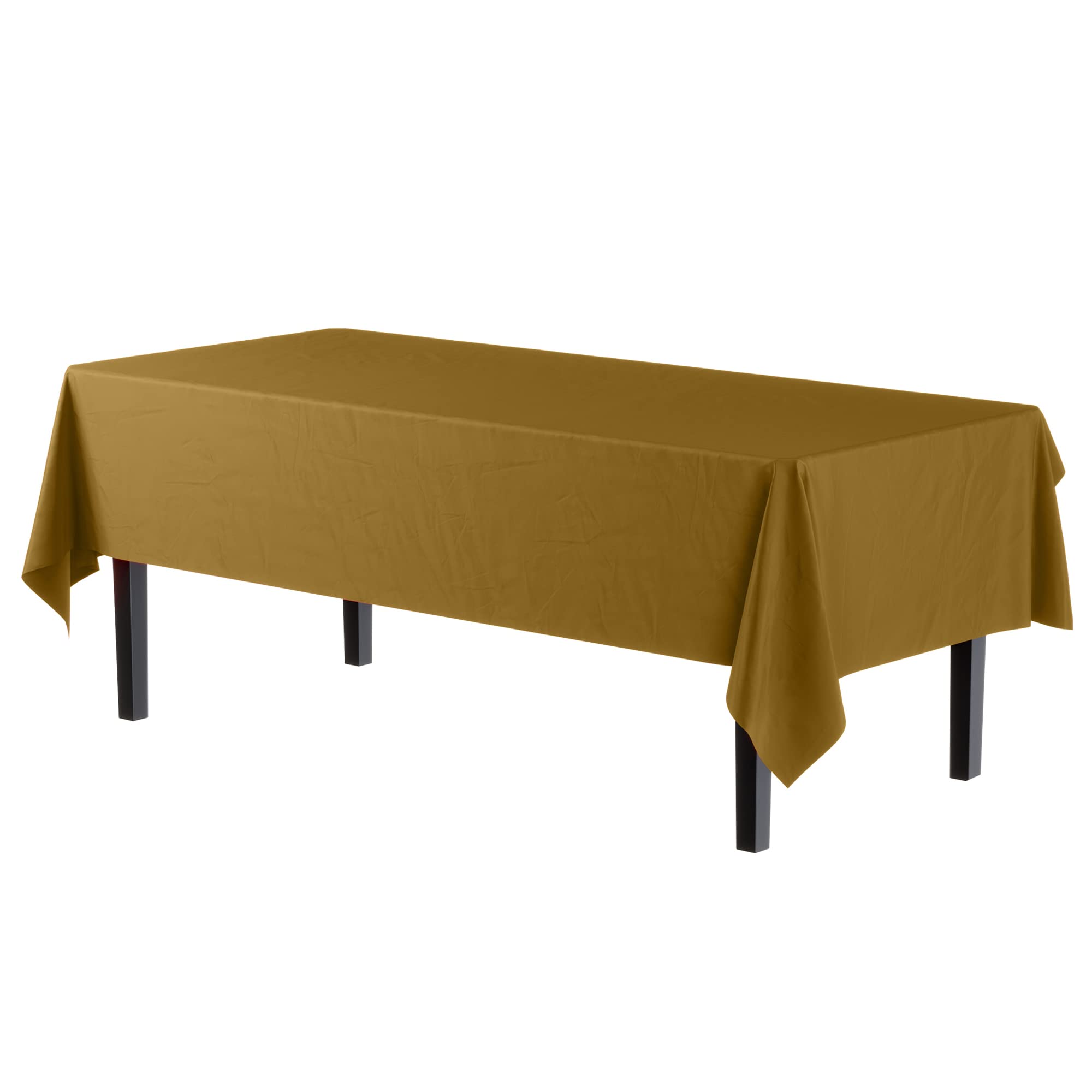 Premium Gold Plastic Table Cover - 54 In. x 108 In.