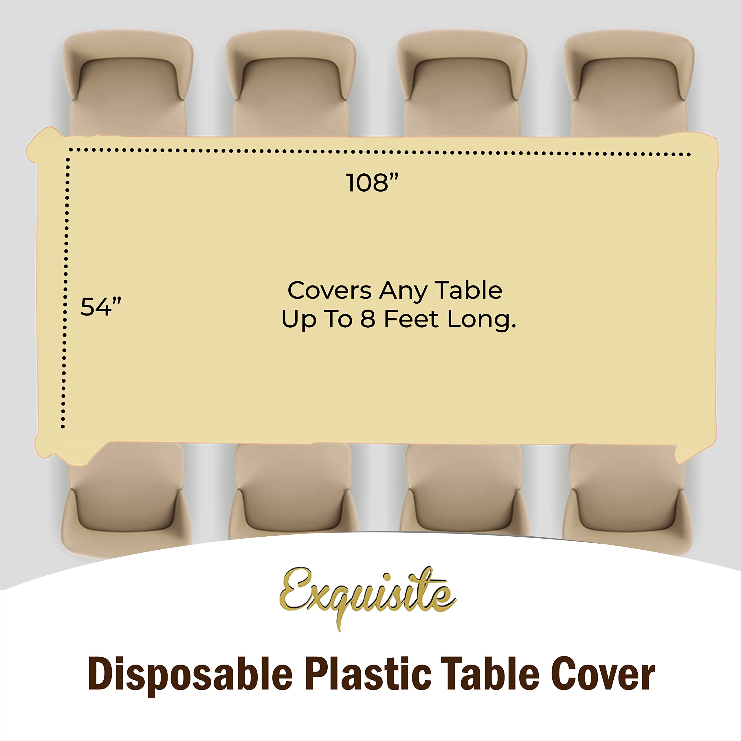 Premium Light Yellow Plastic Table Cover