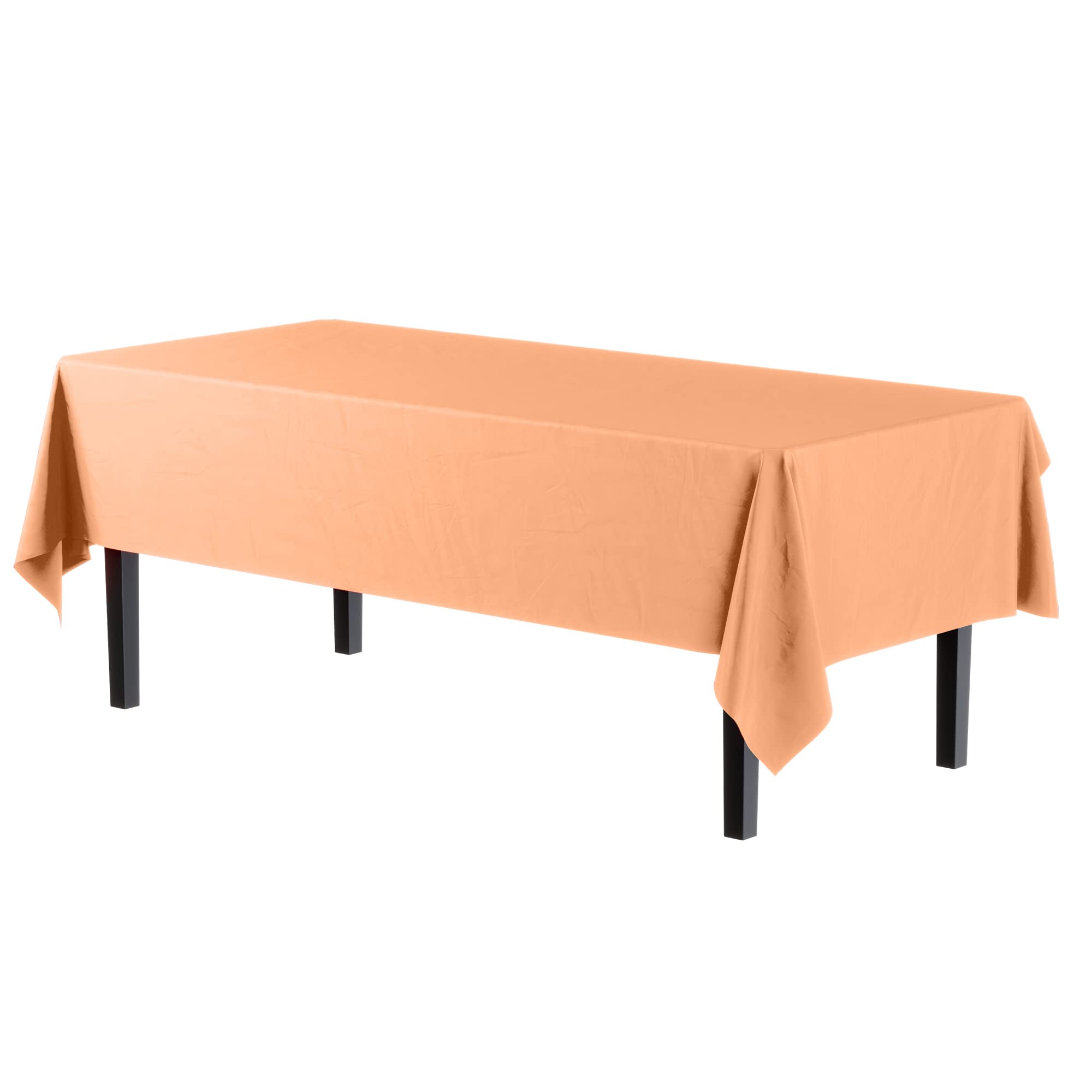 Premium Peach Plastic Table Cover - 54 In. x 108 In.