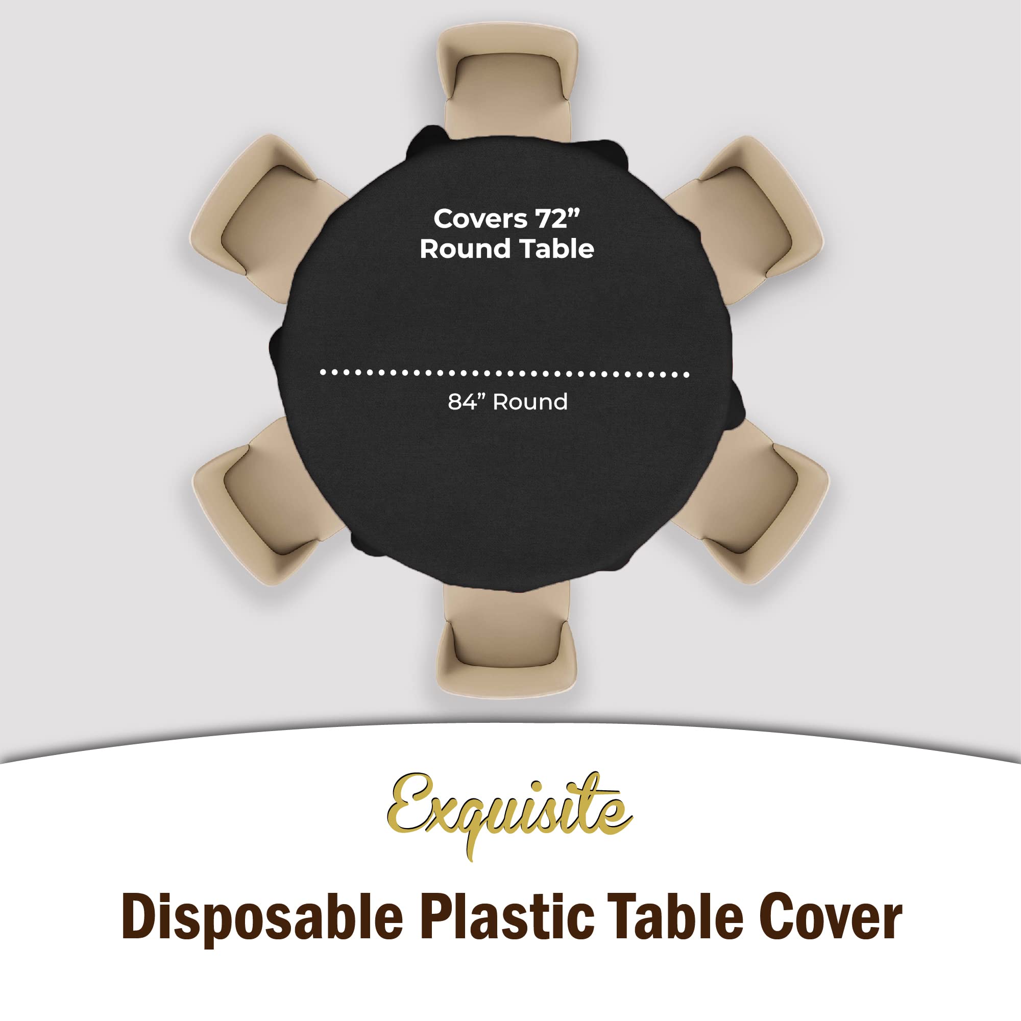 Premium Round Black Plastic Table Cover