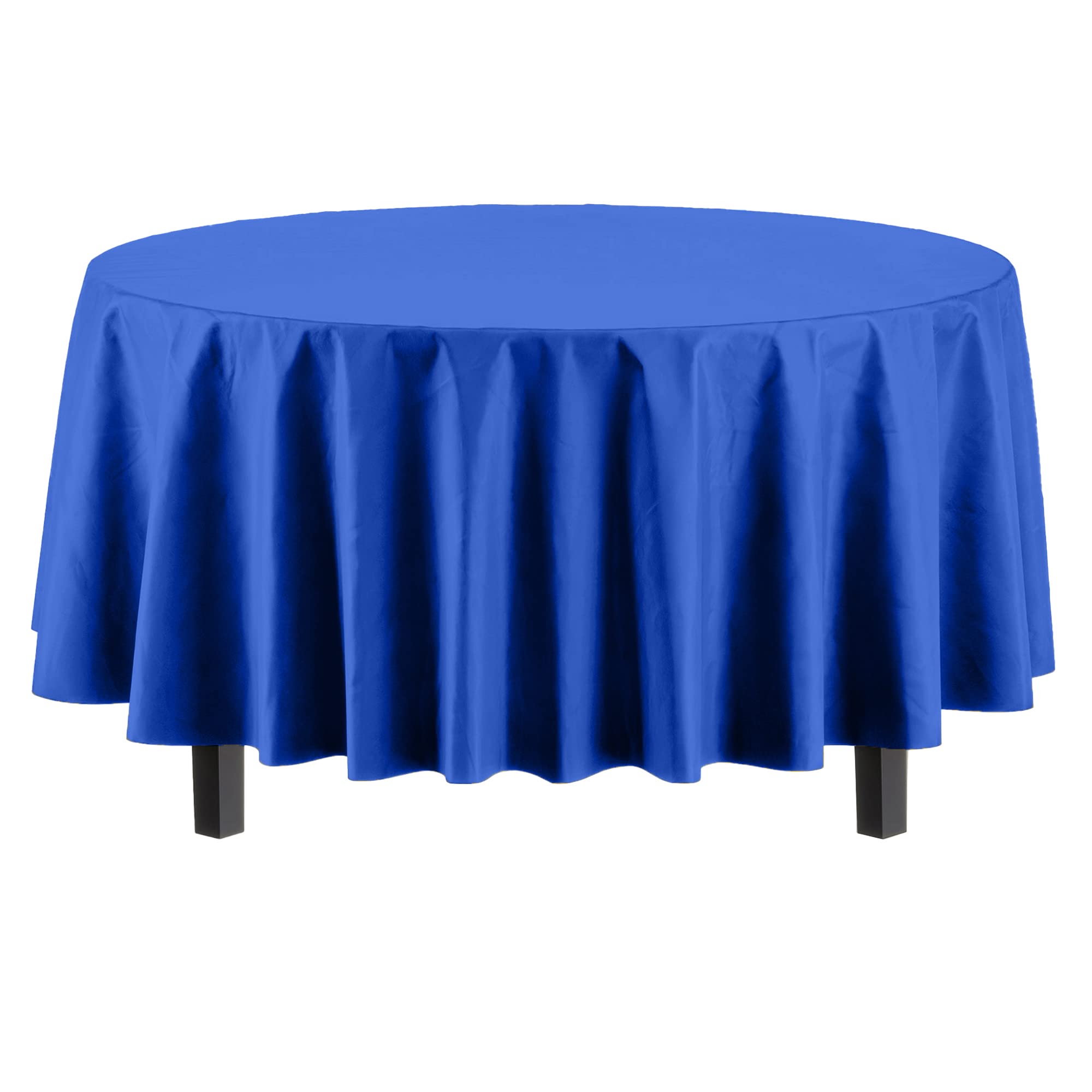 Premium Round Dark Blue Plastic Table Cover
