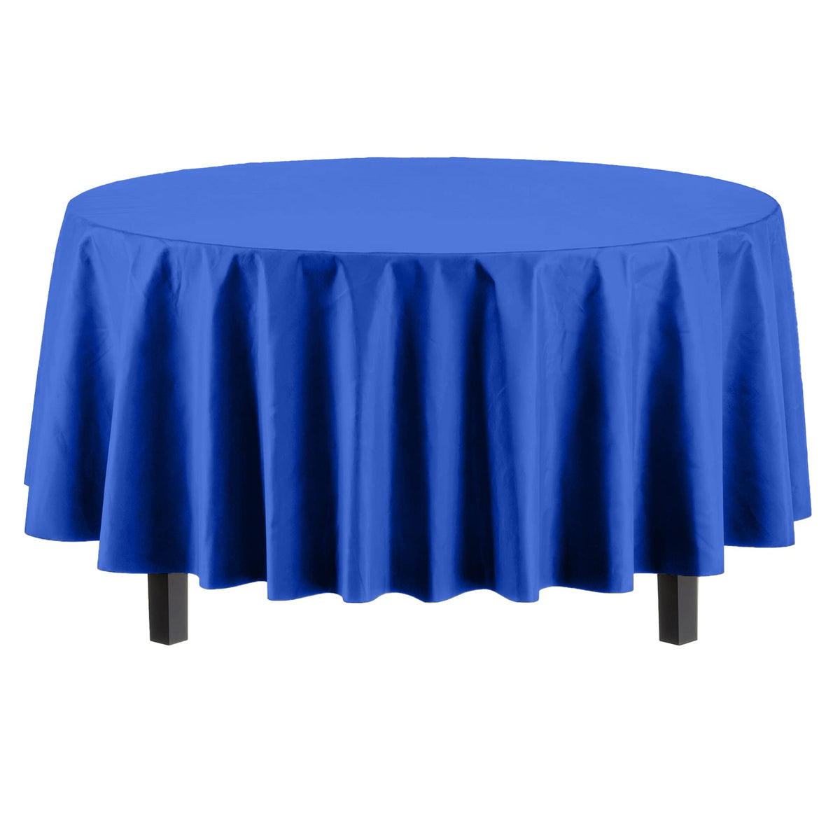 Premium Round Dark Blue Plastic Table Cover