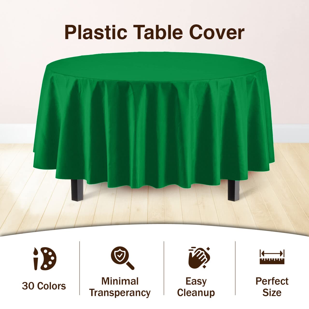 Premium Round Emerald Plastic Table Cover