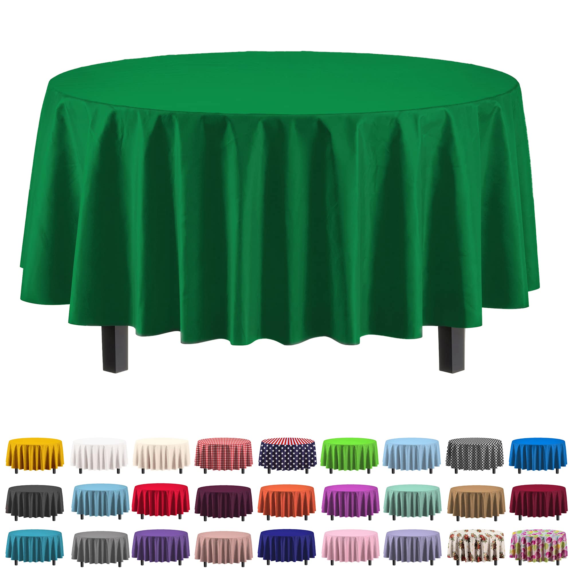 Premium Round Emerald Plastic Table Cover